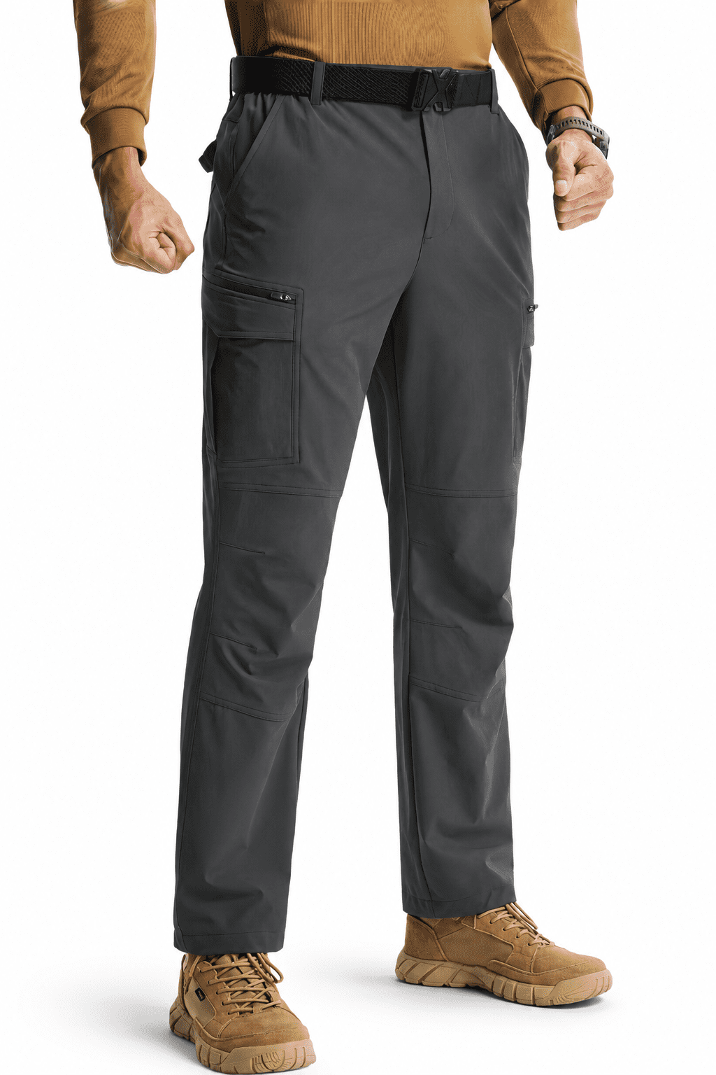 YAPPO Men's Hiking Cargo Pants, Lightweight Stretch Quick Dry Water ...