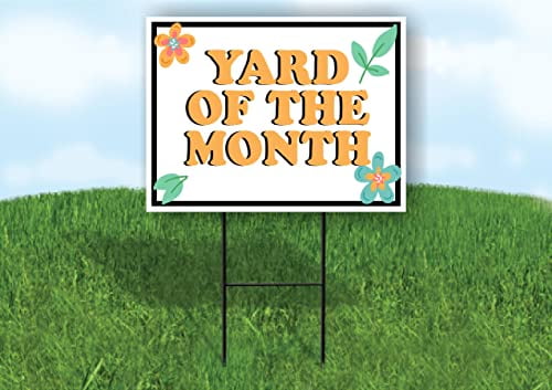 YARD OF THE MONTH PEACH MINT - Double Sided Yard of the Month Yard Sign ...