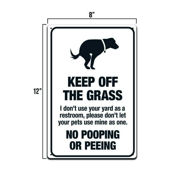 YARD SIGN 8X12 NO DOGS POOPING OR PEEING ON LAWN GIFT - Walmart.com