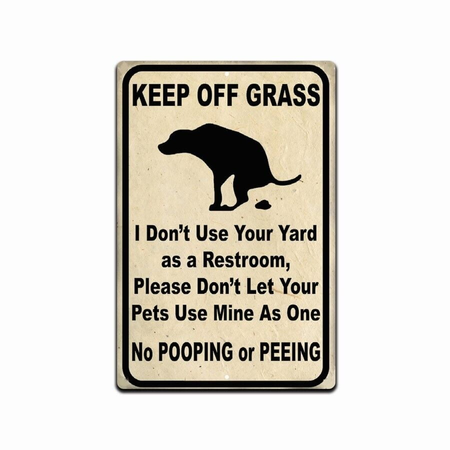 YARD SIGN NO DOGS POOPING OR PEEING ON LAWN 12 x 16 GIFT - Walmart.com