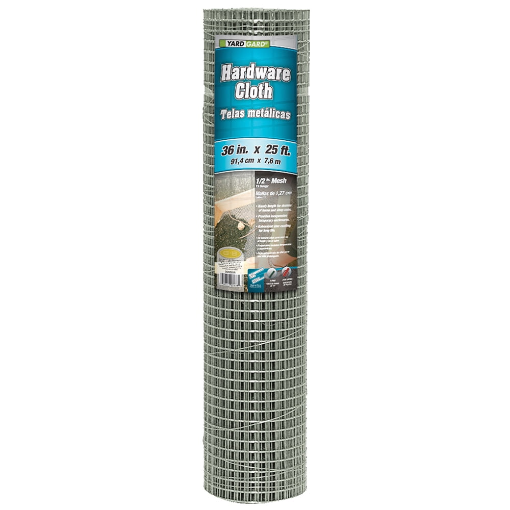 YARDGARD 19 Gauge 1/2 Inch Mesh 3 Foot x 25 Foot Galvanized Hardware ...
