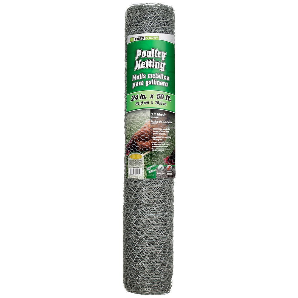 YARDGARD 24 inch by 50 foot 20 Gauge 1 inch Mesh Poultry Netting ...