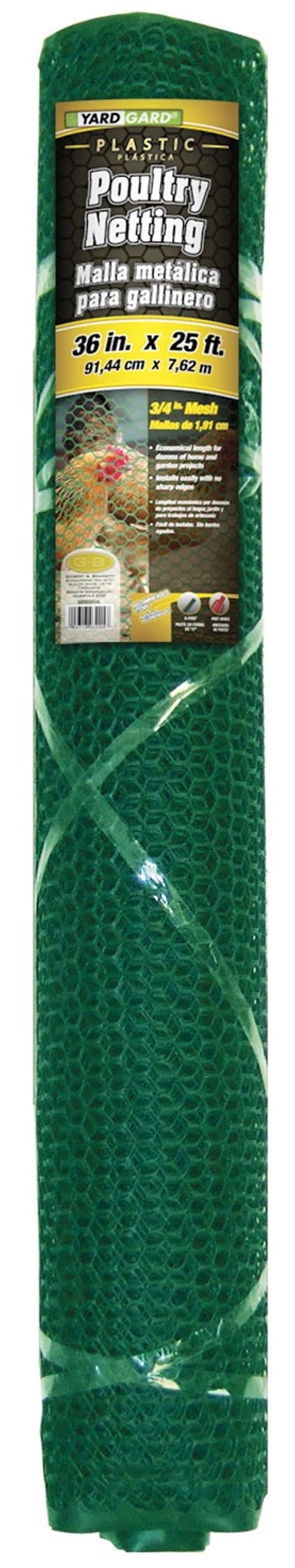 YARDGARD 3 Foot x 25 Foot Black Plastic Poultry Netting - Walmart.com