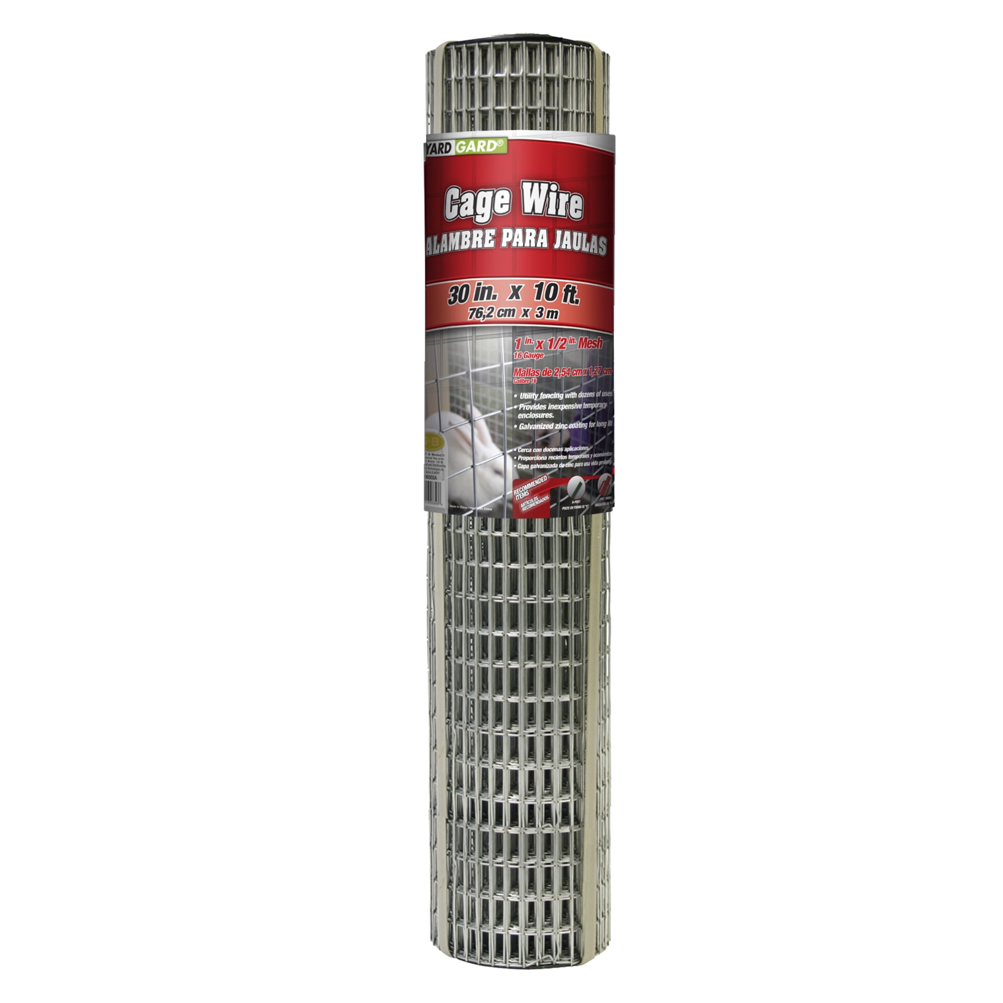 YARDGARD 30 inch by 10 foot 16 Gauge 1 inch by 1/2 inch Mesh Cage Wire ...