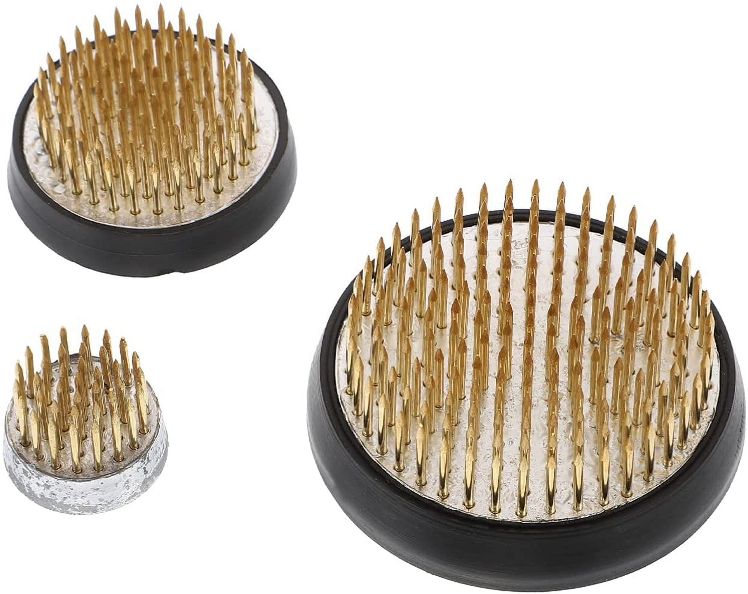 YARDWE 3Pcs Kenzan Flower Frog Set Japanese Kenzan Ikebana Flower Arranger Pincushion Stand ...