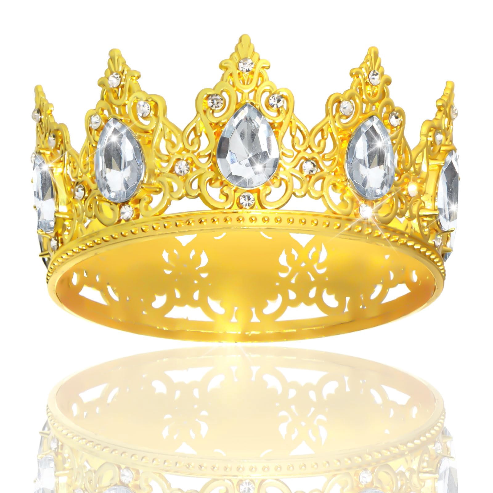 YARIEW Small Crystal Crown Flower Bouquets Accessories MDH1Rhinestones ...