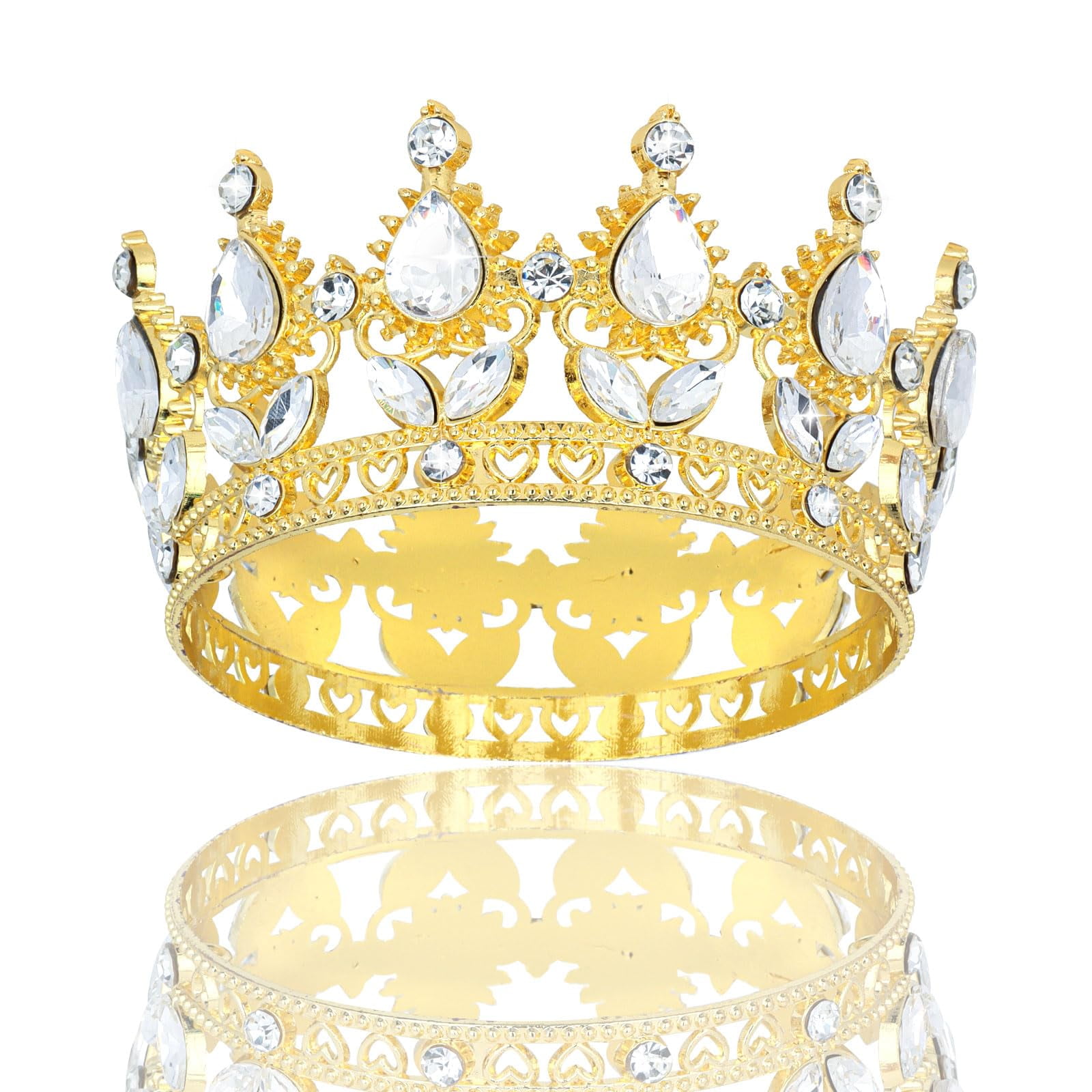 YARIEW Small Gold Crown Flower Bouquets BSL1 Accessories Rhinestones ...