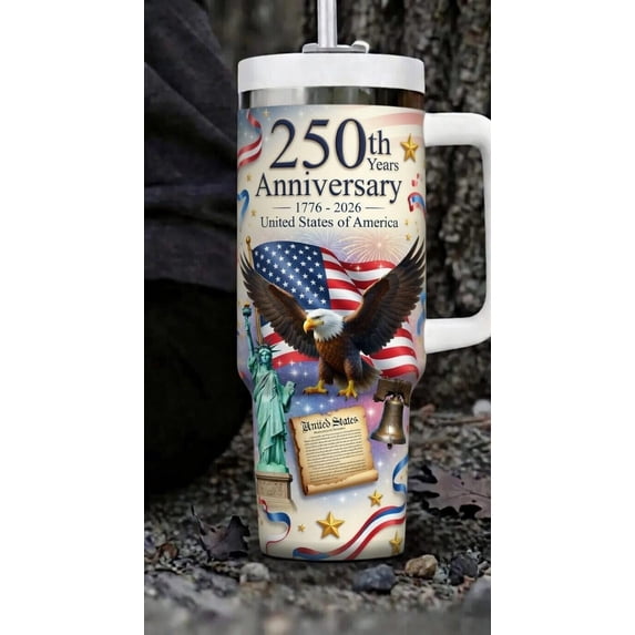 YARNIX USA 250th Anniversary Tumbler 40oz, America 1776–2026 Patriotic ...