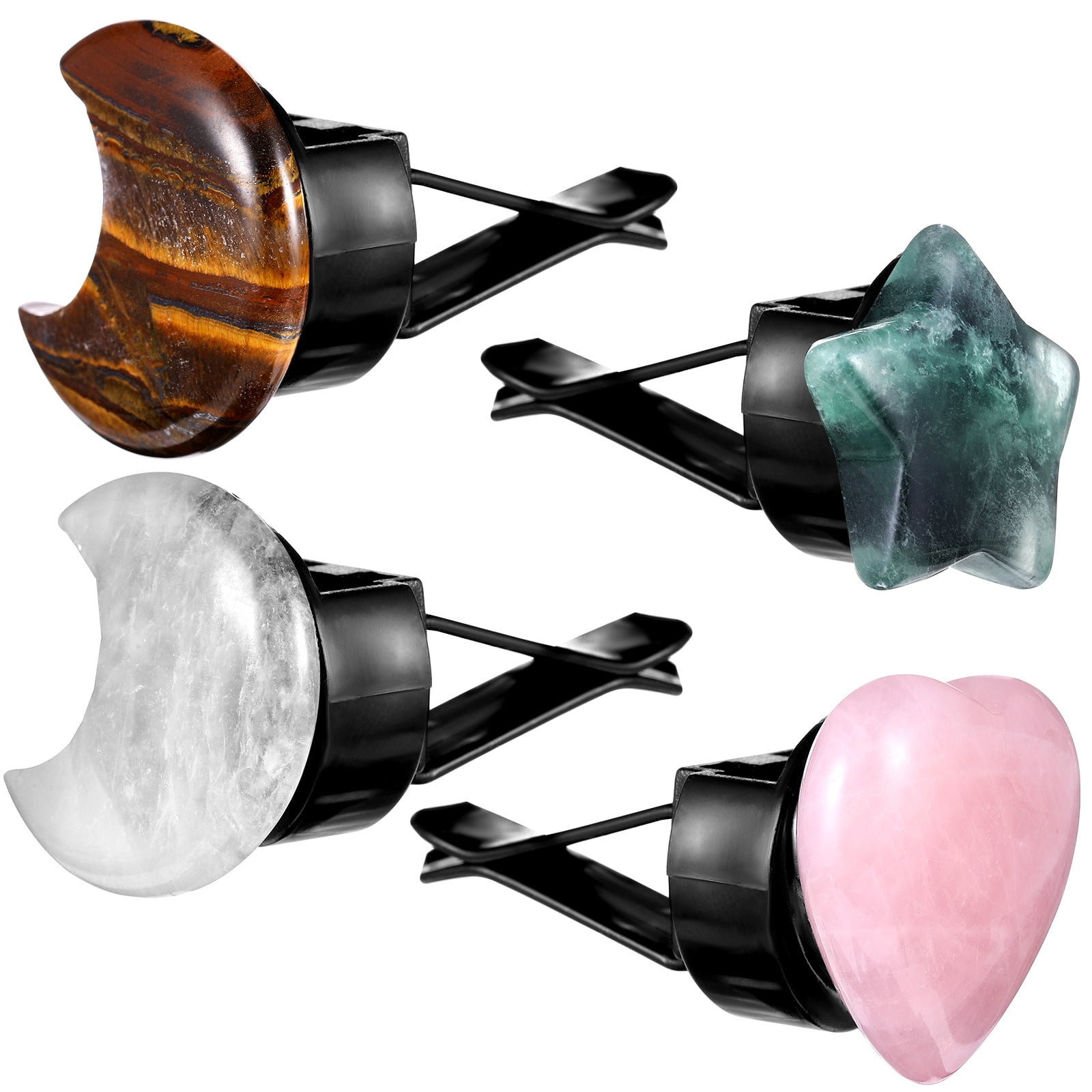YARNOW 4 Pcs Crystals Stones Car Vent Clips Moon Heart Star Shaped Car ...