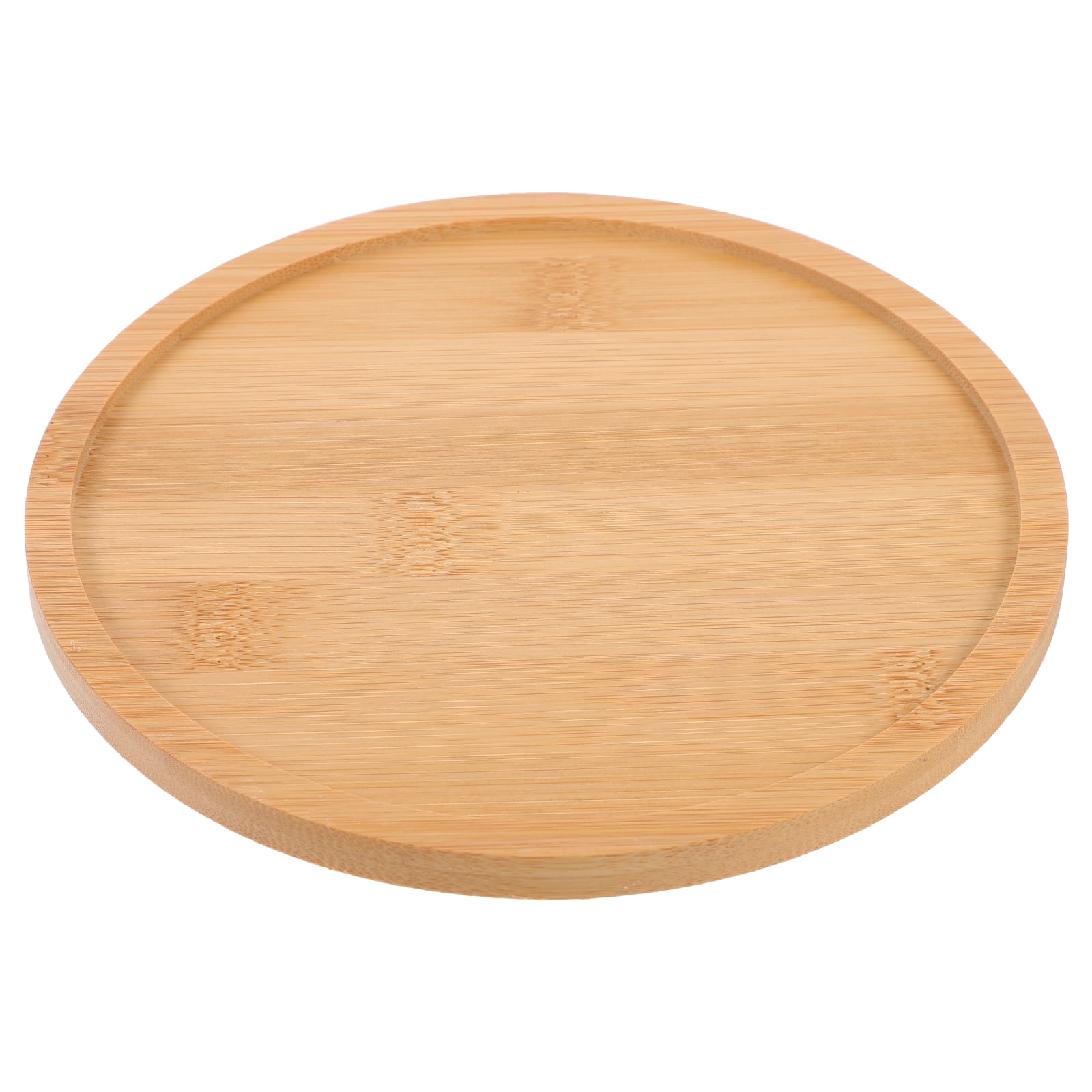 YARNOW Bamboo Plate Fruit Serving Tray Round Bamboo Tray Serving ...