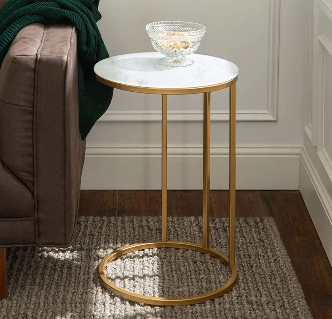 YASEEN ENTERPRISES Round Nightstand Table for Living Room or Bedroom ...