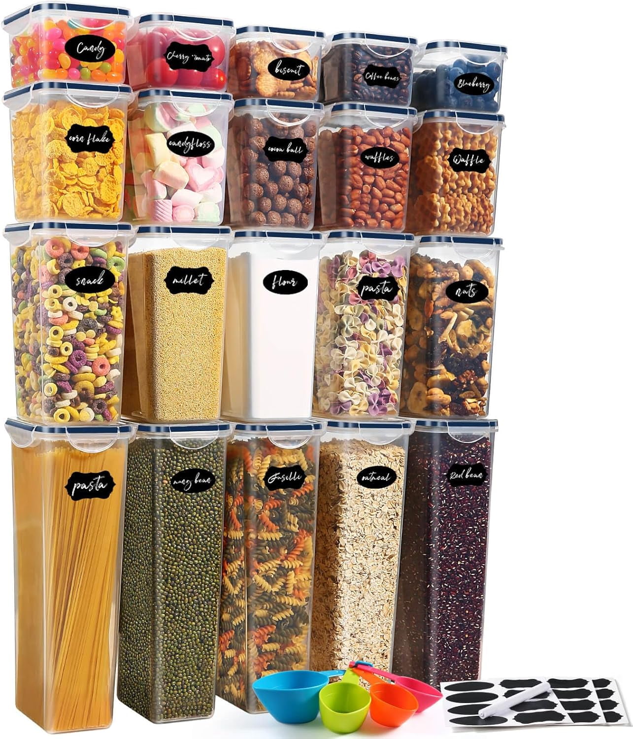 YASHE 20-Piece Airtight Food Storage Containers Set, BPA-Free Plastic ...