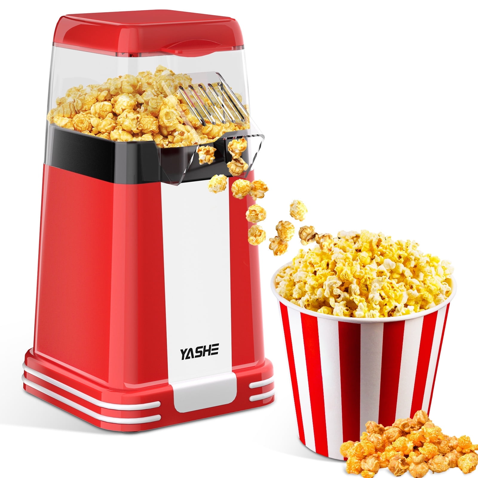 YASHE Fast Hot Air Popcorn Popper Maker, 1200W ,8-Cups, Electric ...