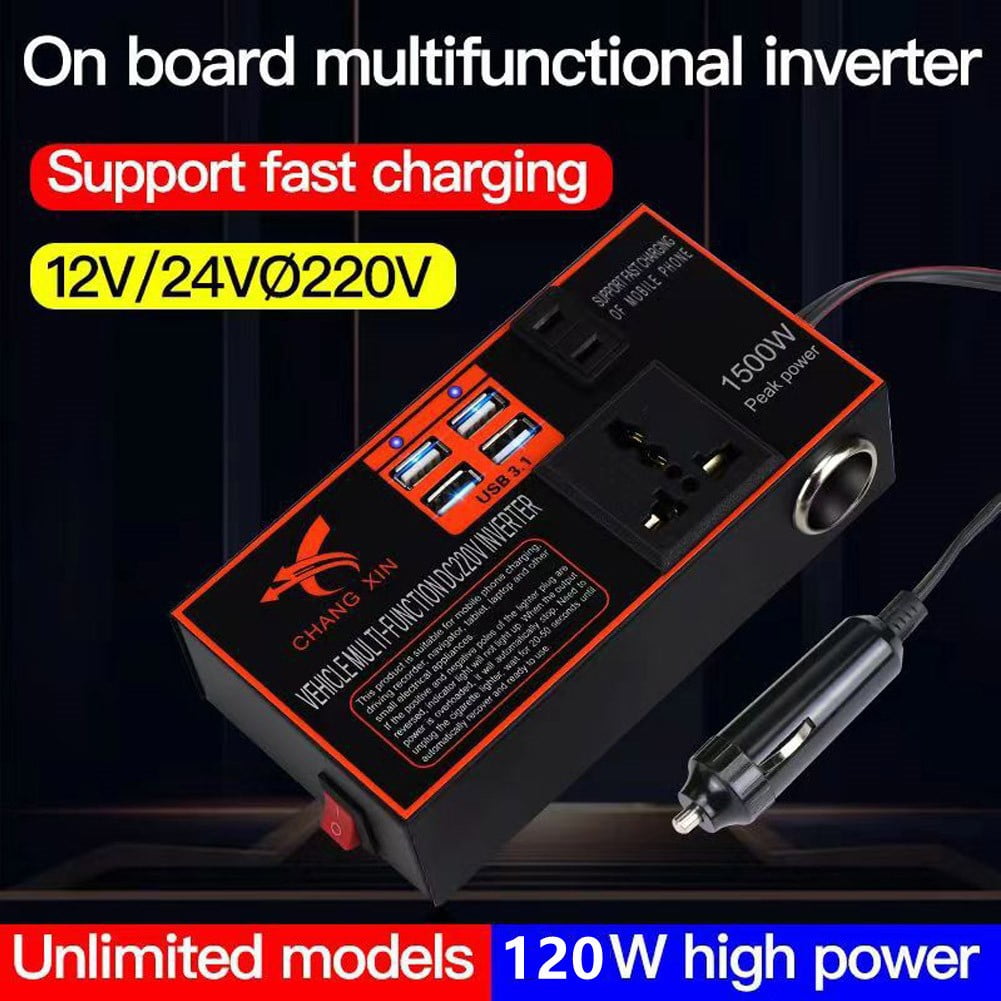 YASHILI 1500w Power Inverter Adapter Converter 12v/24V To DC 110V/220v ...