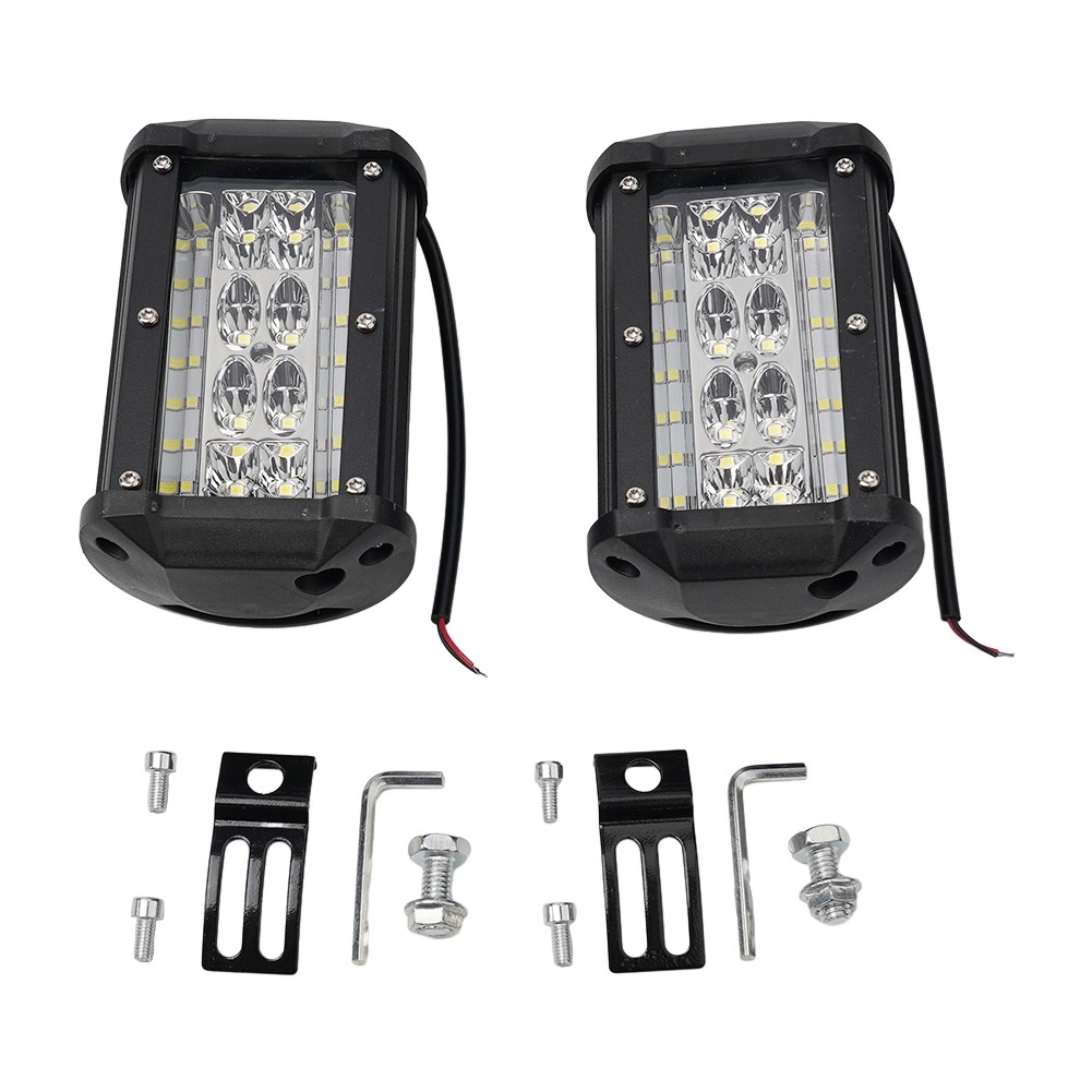 YASHILI 2Pcs 5 inch Dually Sided Side Shooter Quad Row LED Lights LED ...