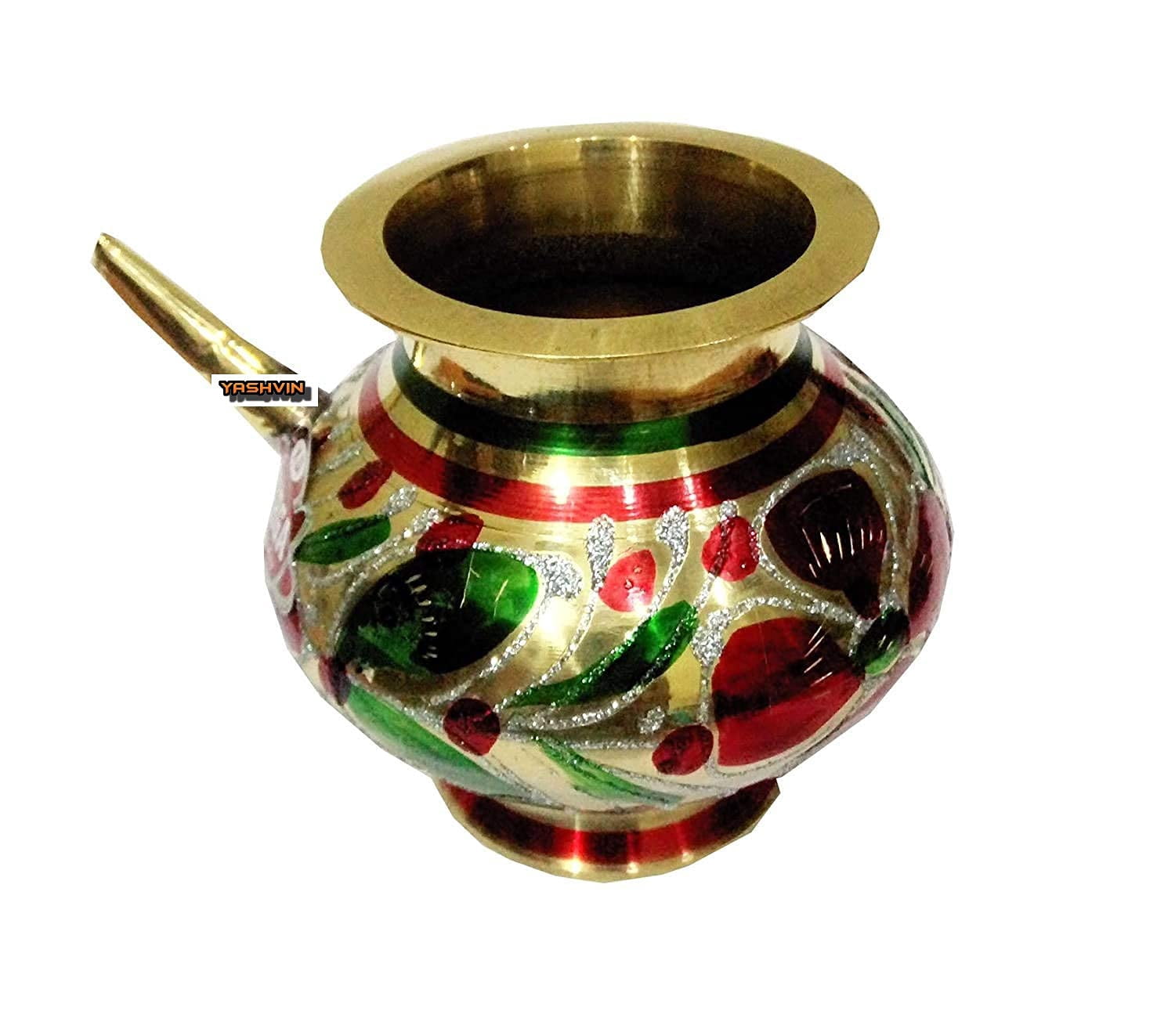 YASHVIN Decorative Brass Karwa Chauth Lota Karwa Lota Karva Lota ...