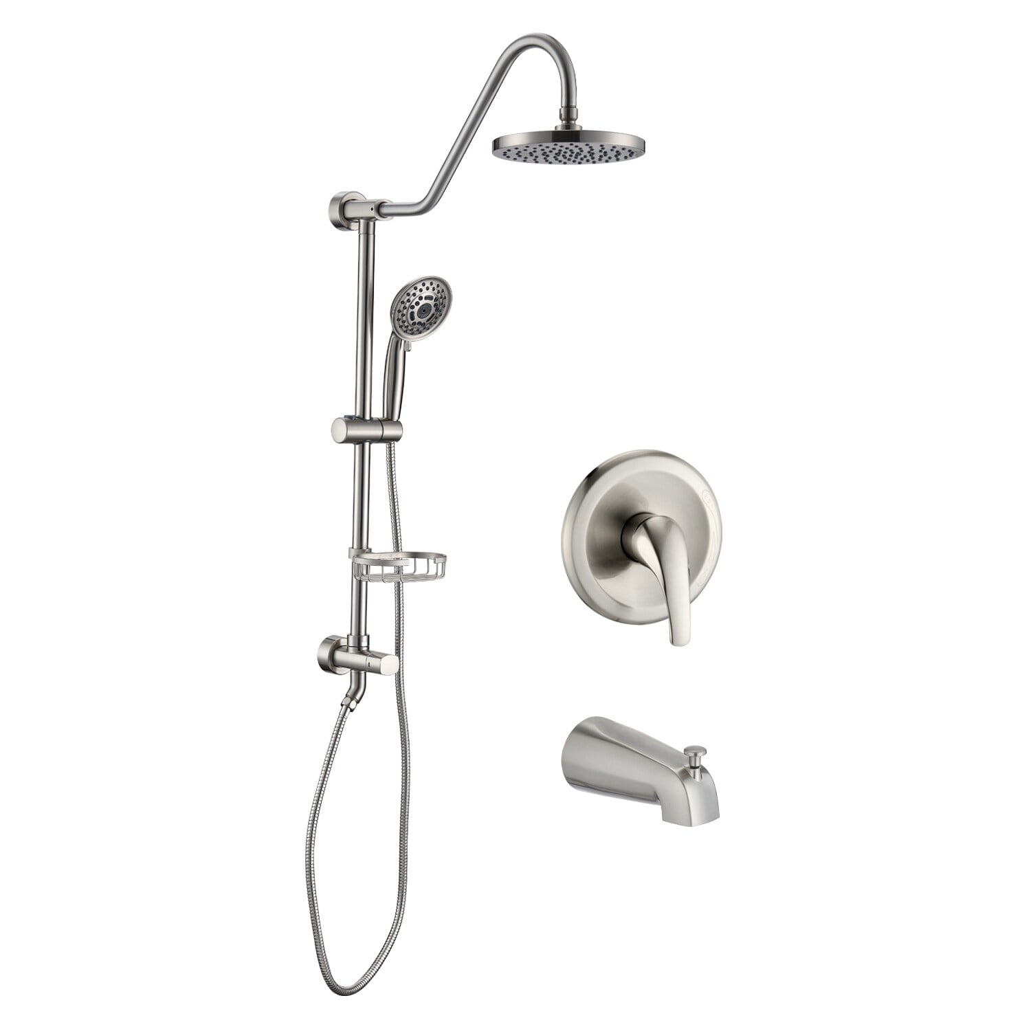 YASINU 8" Rain Showerhead and Multi-function Shower System includes Tub ...