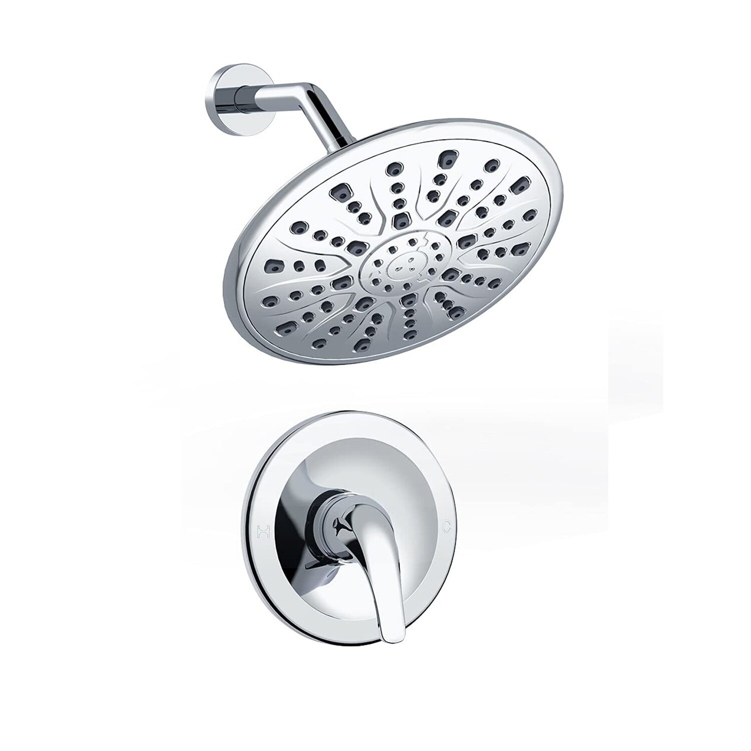 YASINU 9-inch Round Shower Head Bathroom Rainfall Mixer Shower System ...