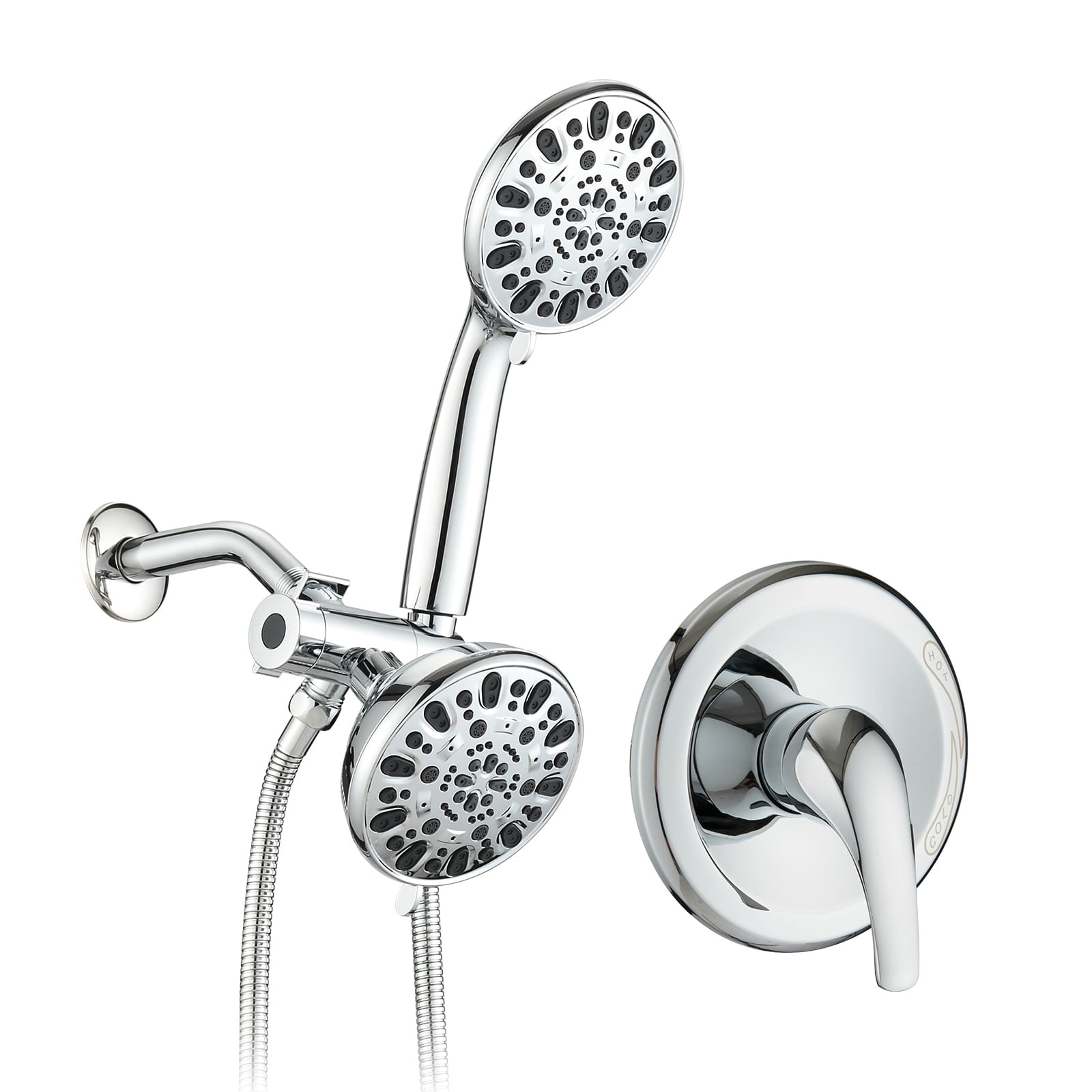 YASINU Dual 2 in 1 Shower Faucet Set with Valve Shower System Kit ...