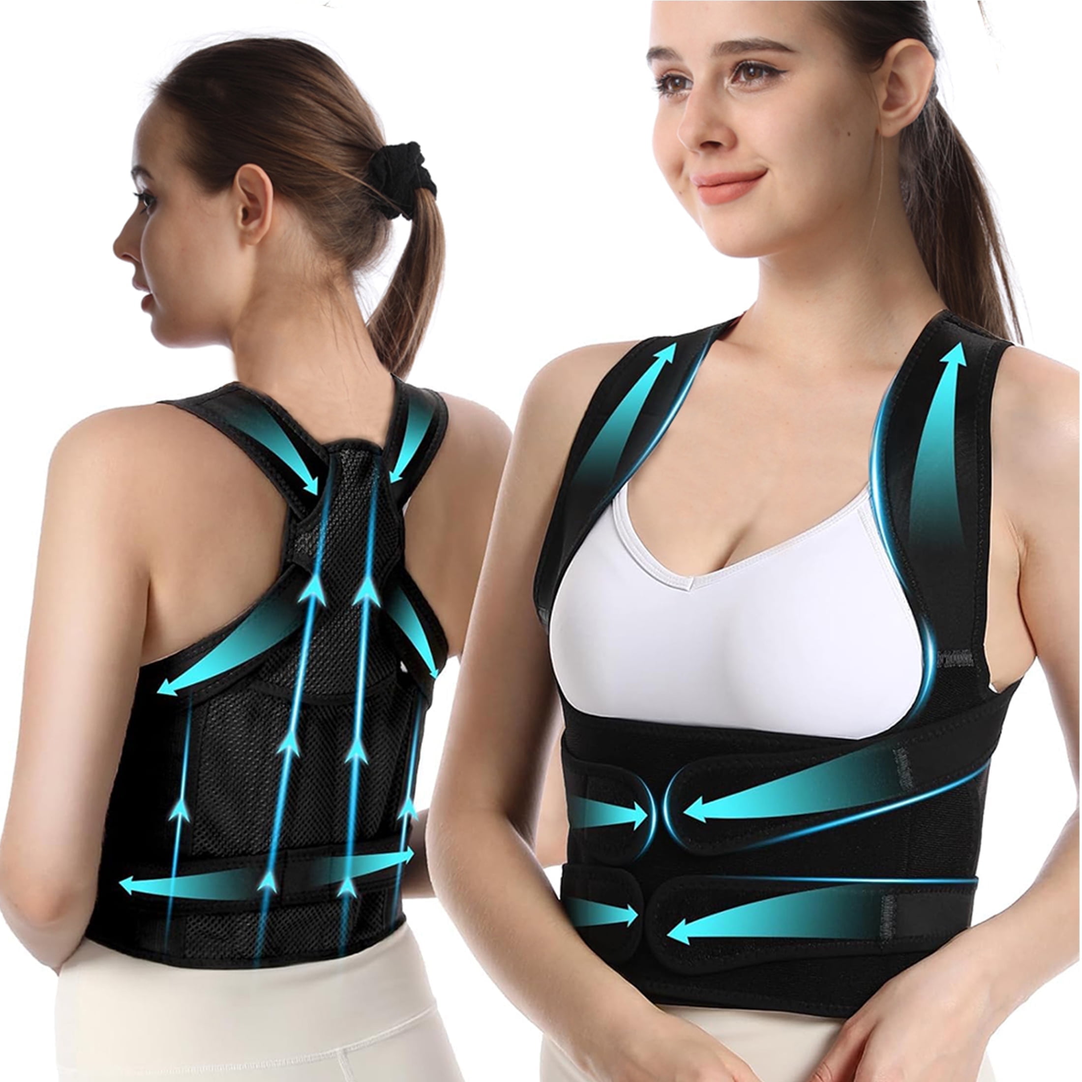 YASLIM Adjustable Back Brace Posture Corrector for Men and Women, Large ...