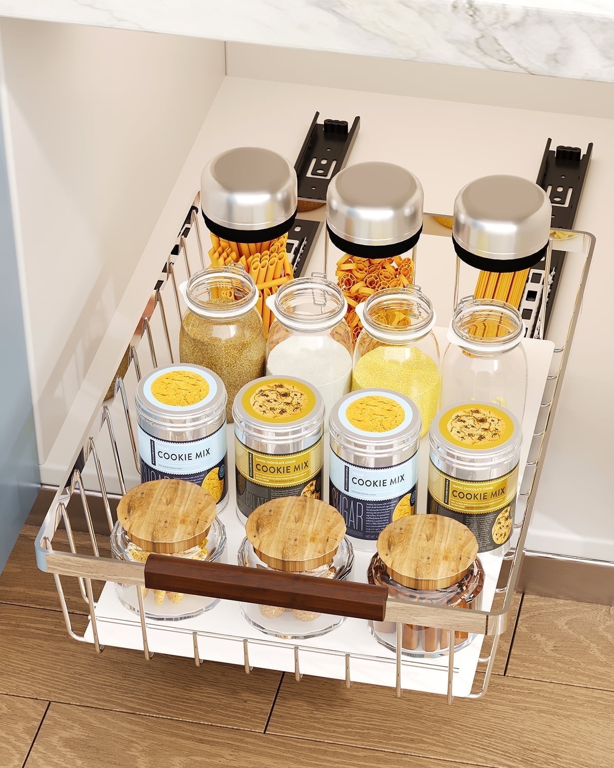 YASLIM Cabinet Organizer, Lower Cabinet, for Kitchen, Condiment ...