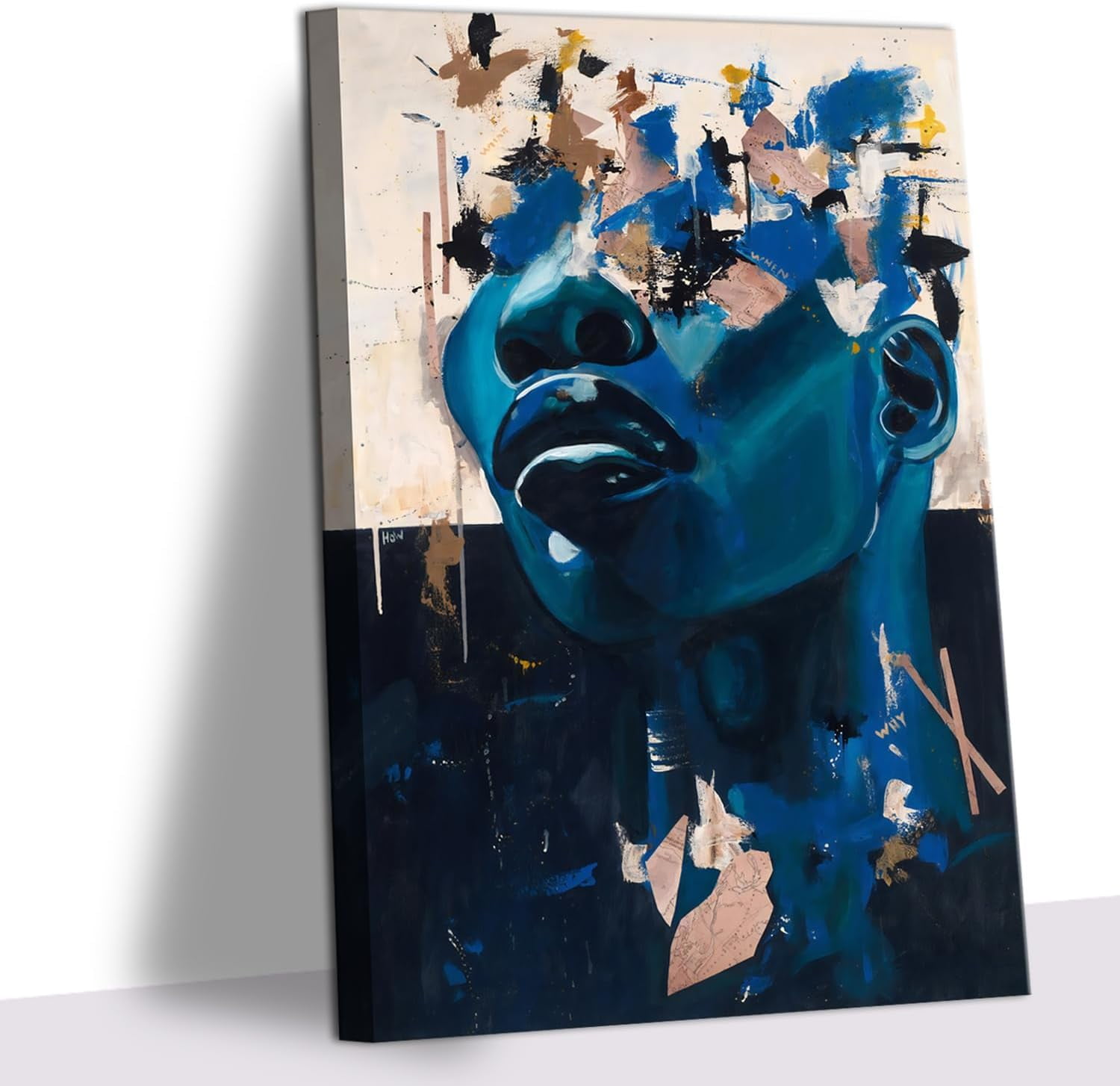 YASOJUN African American Black Woman Butterfly Canvas Painting Framed Black Girl Butterflies ...