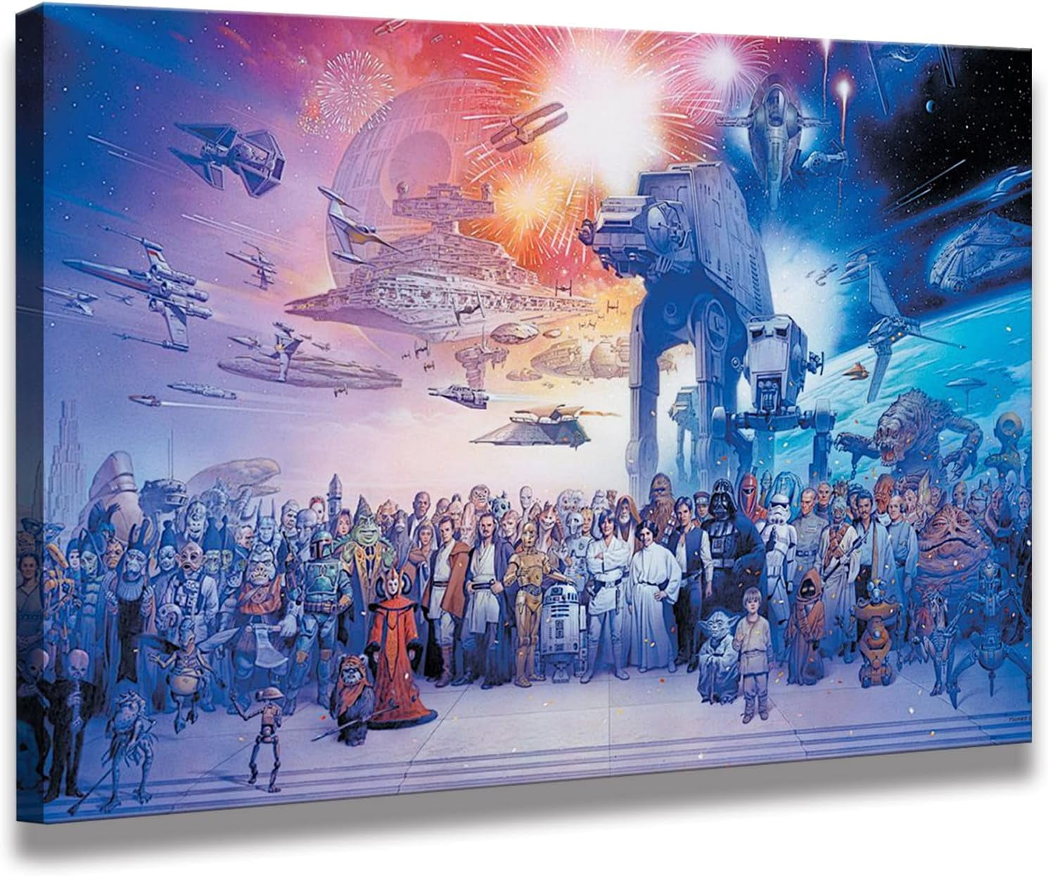 YASOJUN Wars on Star Boba Fett Canvas Wall Art Framed, Bounty Hunter ...