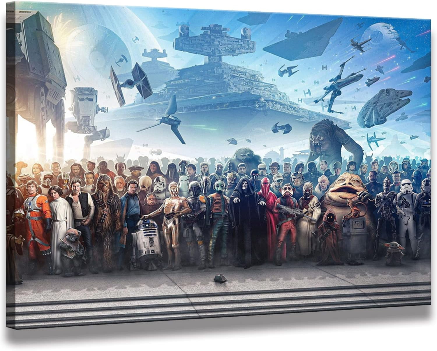 YASOJUN Wars on Star Boba Fett Canvas Wall Art Framed, Bounty Hunter ...