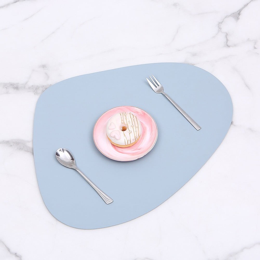 YASONIC Placemats PU Leather Place Mats Sets of 6 Round Oval Table Mats ...