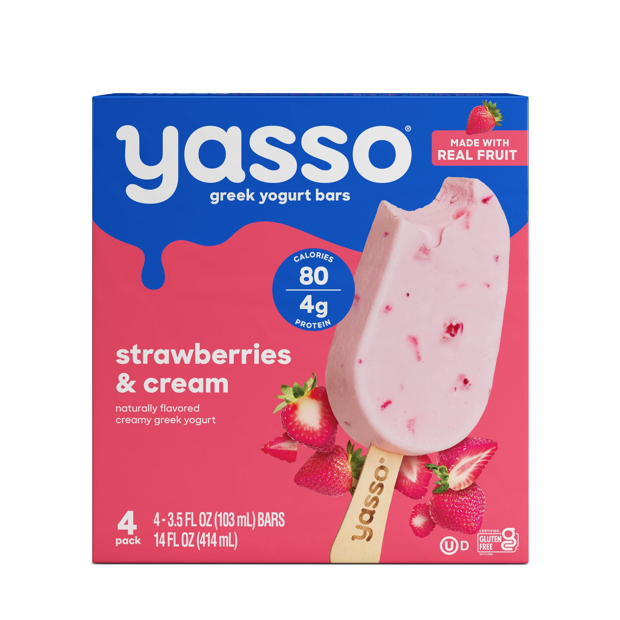 YASSO STRAWBERRY & CREAM BAR 4CT - Walmart.com