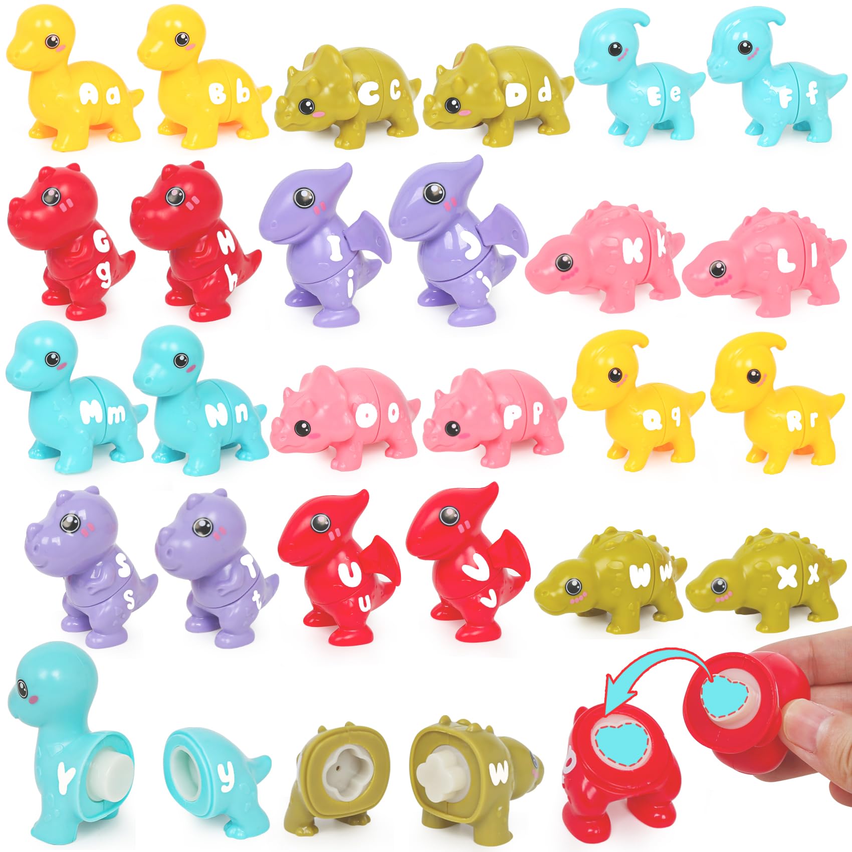 YATAOME Dinosaur Toys ABC Letters Uppercase BSL1 Lowercase Matching ...