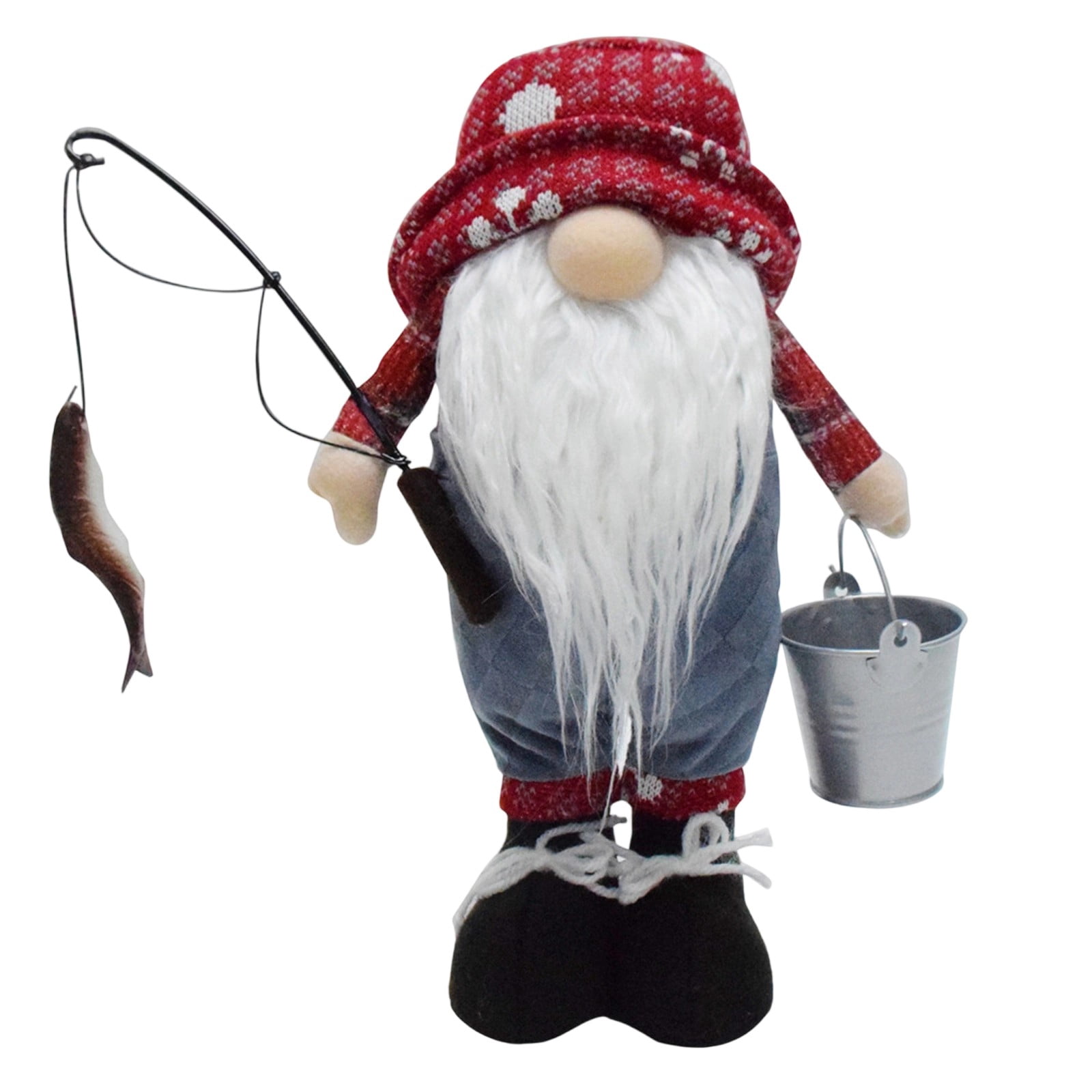 YATAV Plush Gnome Fisherman Christmas Ornament - Santa Claus Holding ...