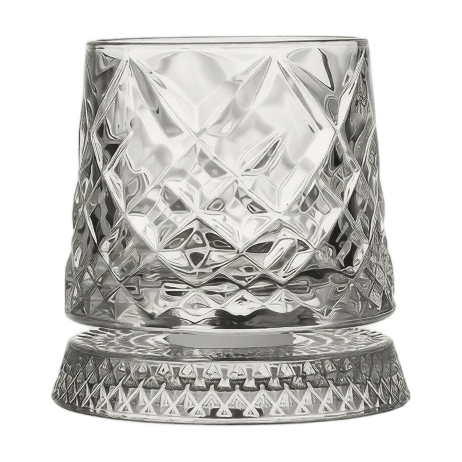 YATAV Rotating Whiskey Glass,360 Degree Spinning Crystal Tumbler for ...