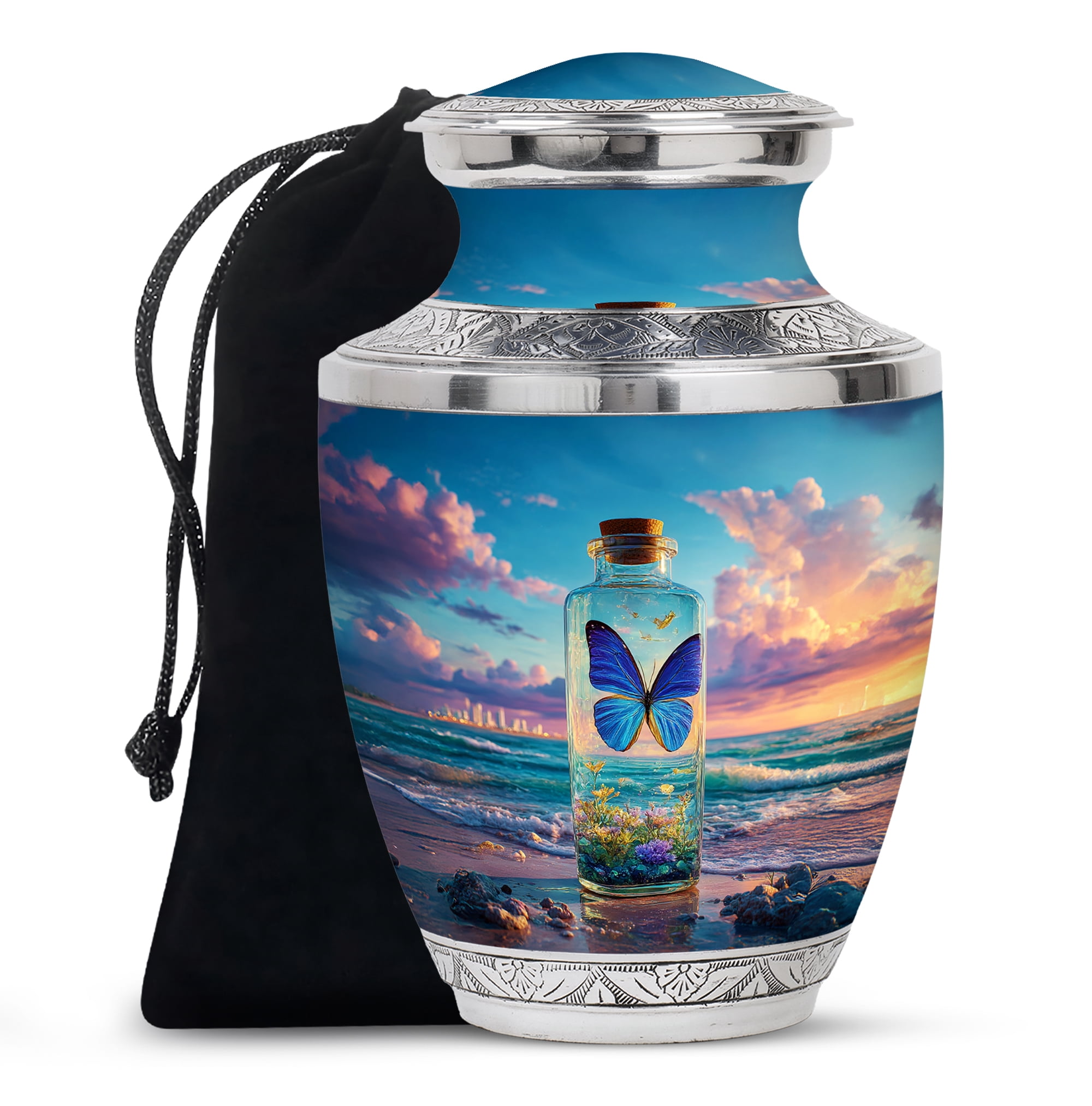 YATHABHISA Butterfly Large Urn for Male and Female, Cremation ...