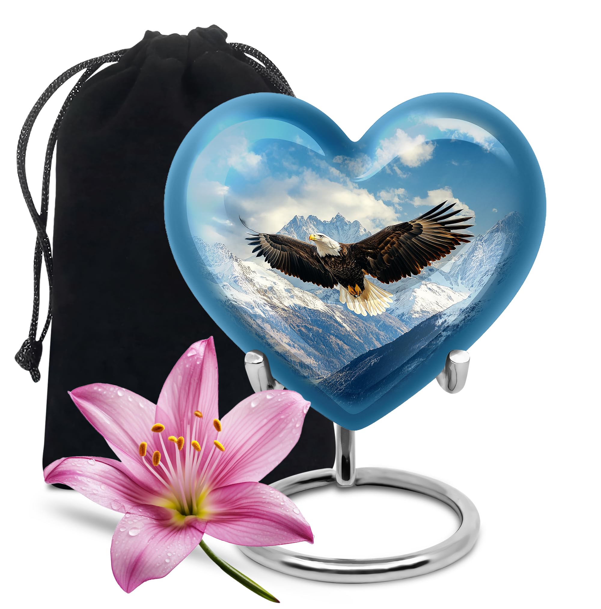 YATHABHISA Eagle Heart Urns for Human Ashes, Cremation Urn Heart ...