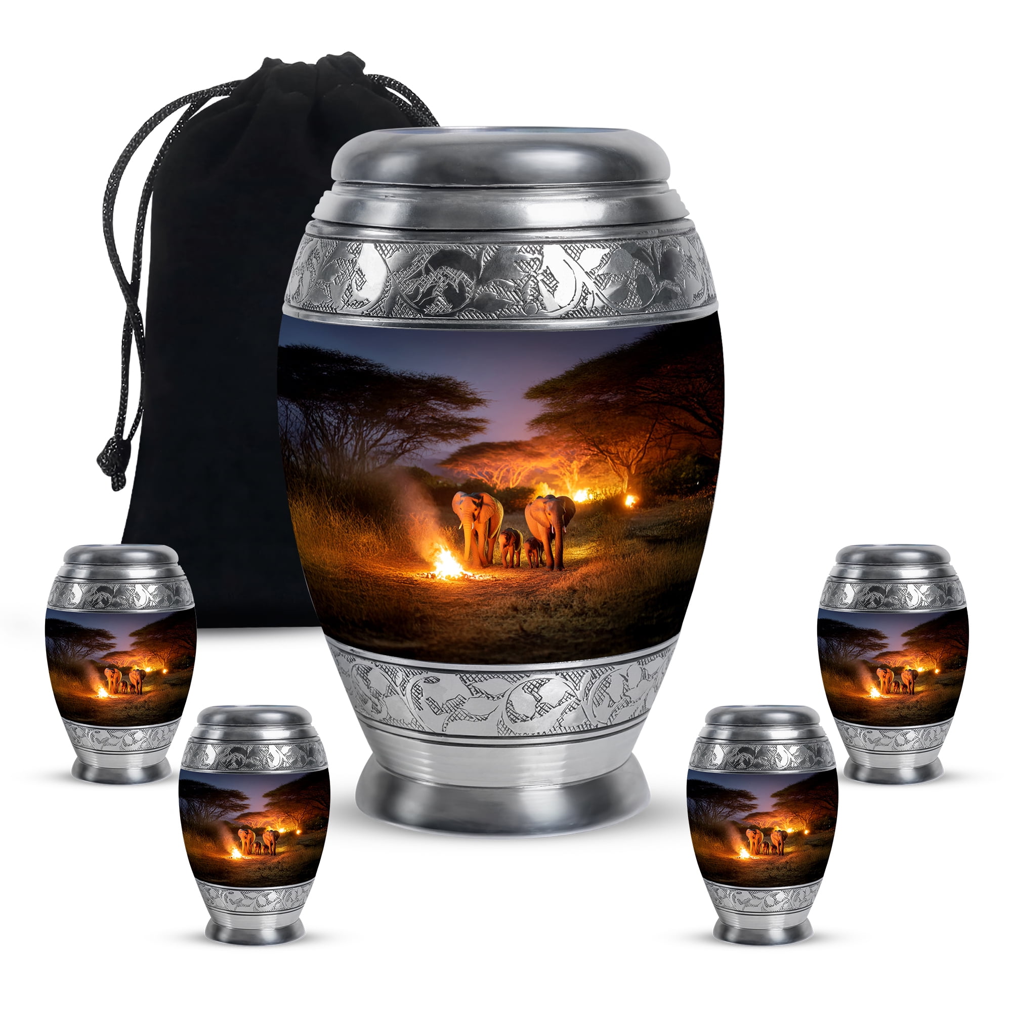 YATHABHISA Elephant Small Urn Heart Set for Human Ashes Keepsake for ...