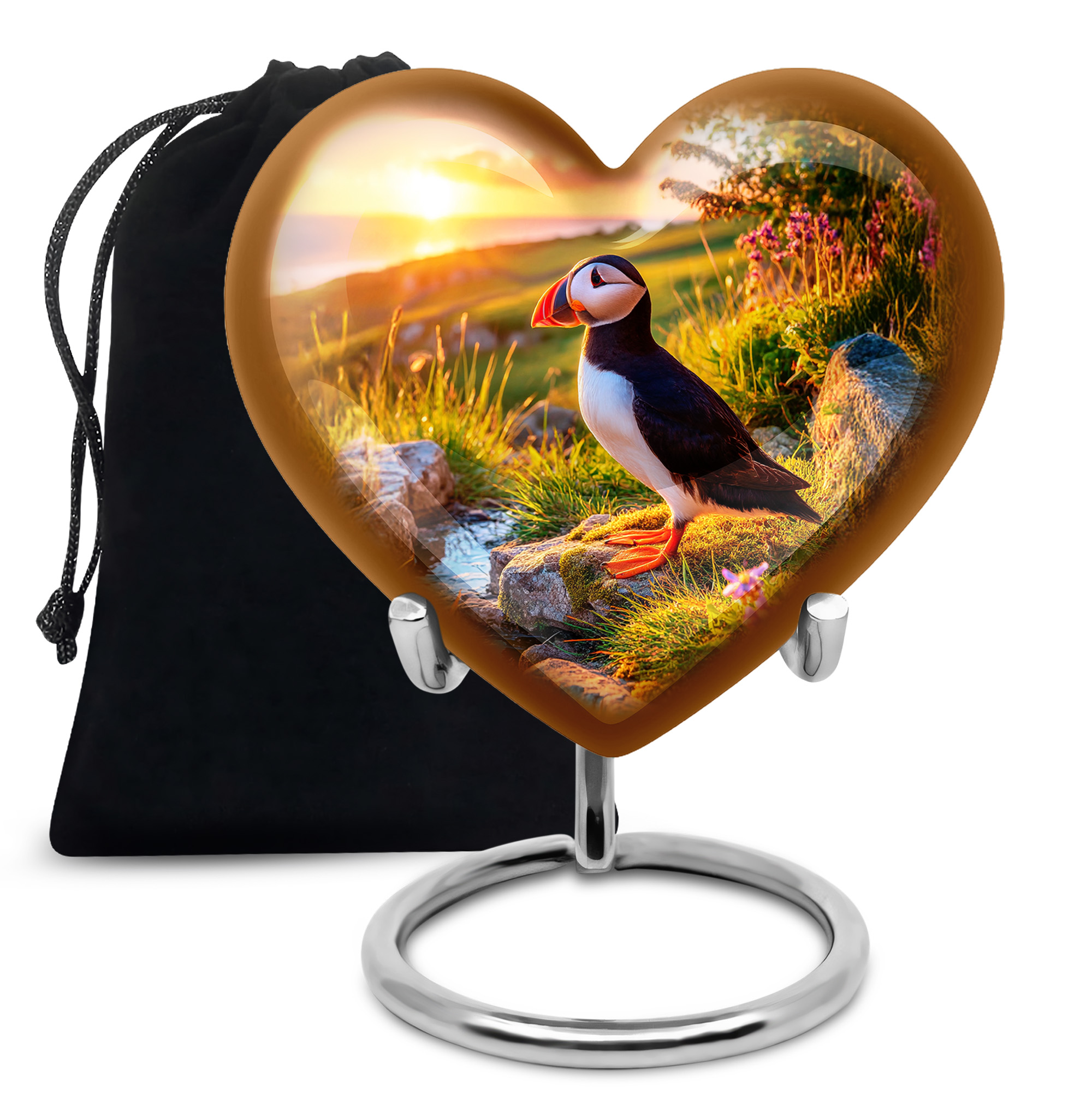 YATHABHISA Heart Puffins Urn Memorial Gifts for Male and Female, Burial ...