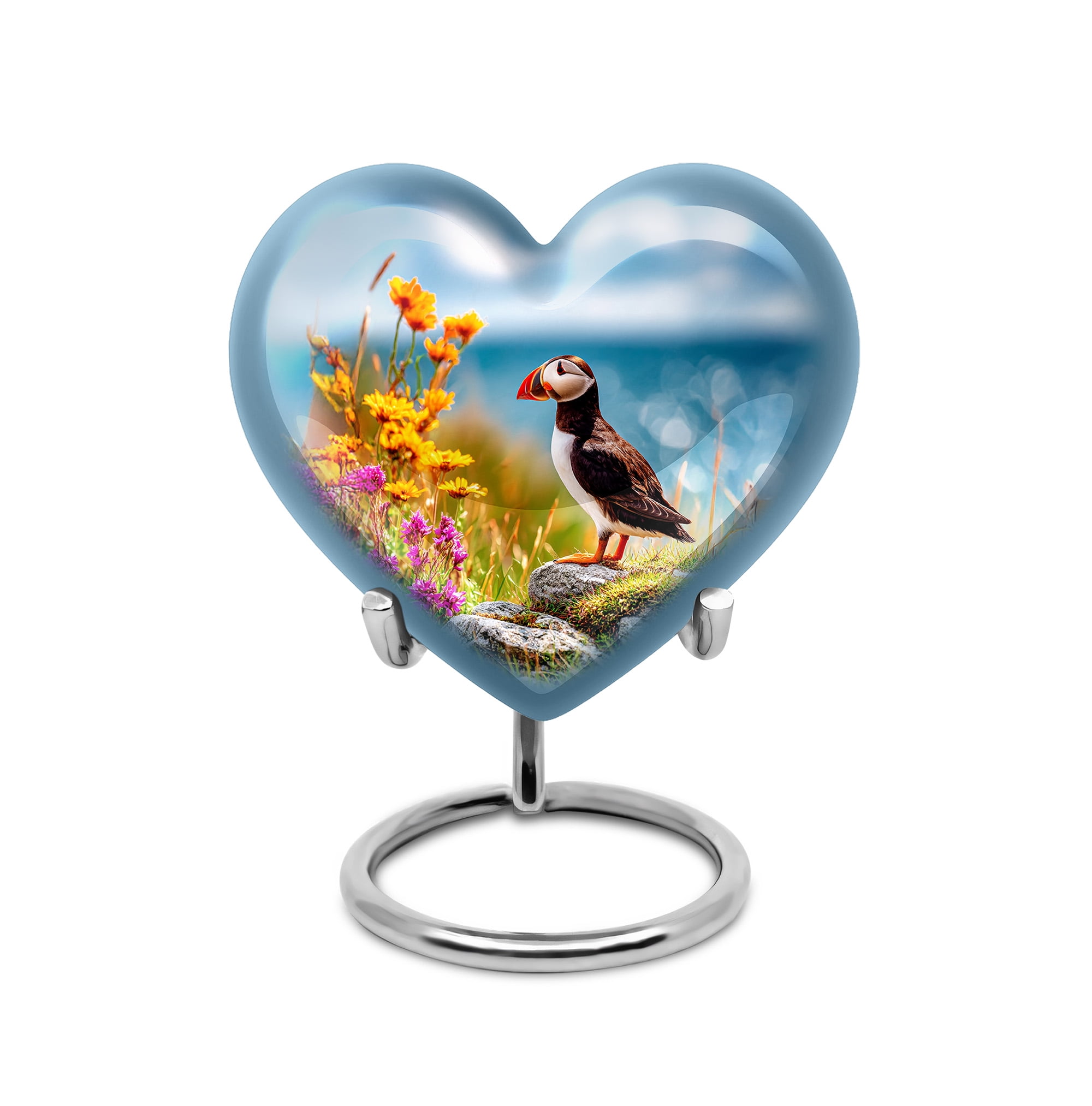 YATHABHISA Puffins Heart Funeral Urn for Human Ashes, Cremation Urns ...
