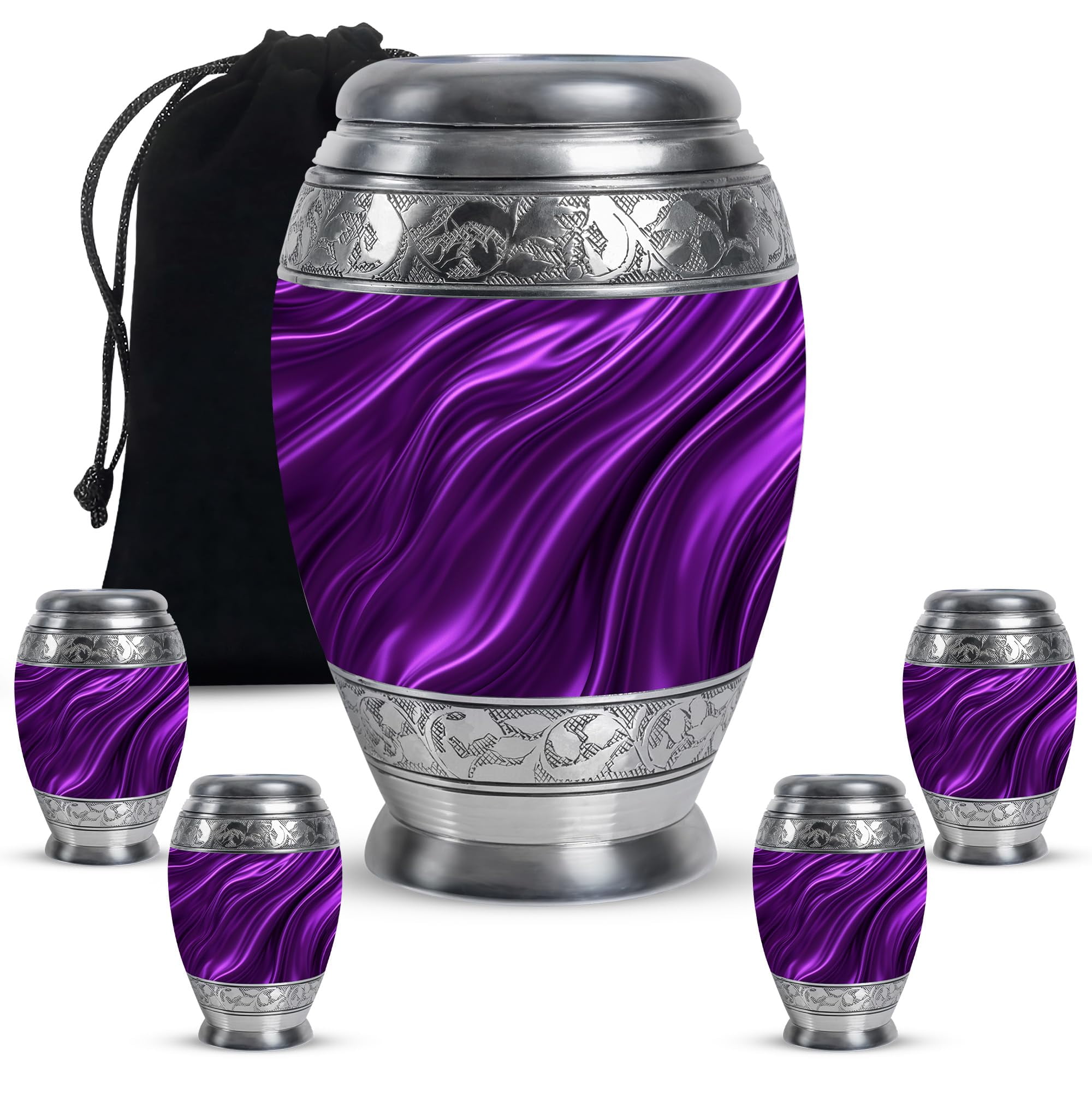 YATHABHISA Purple Urns for Ashes, Cremation Urn Human Ash, Decorative ...