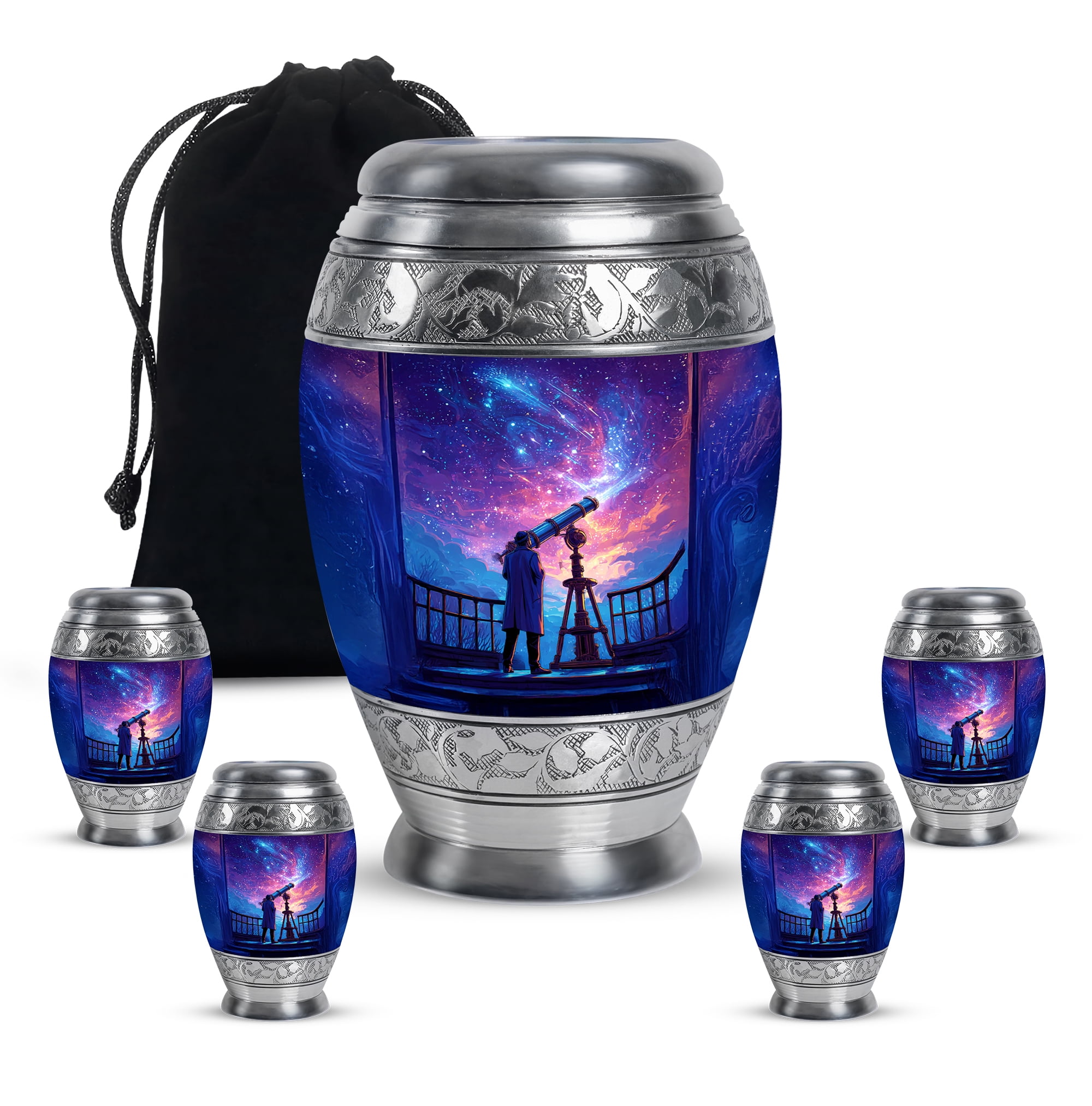 YATHABHISA Telescope Adult Cremation Funeral Urn for Human Ashes, Keepsake Decorative Gift for ...