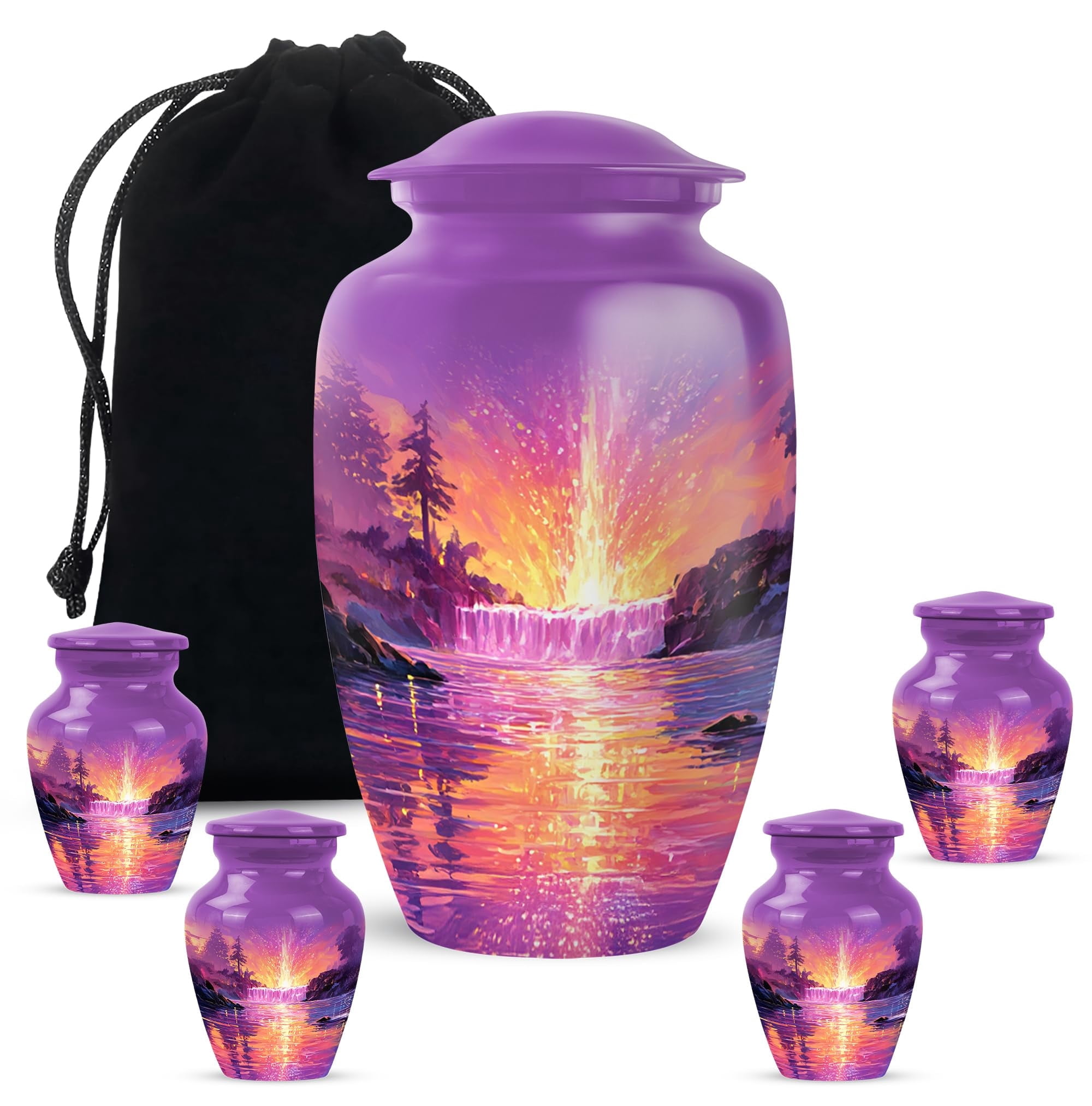 YATHABHISA Waterfall Adult Cremation Funeral Urn for Human Ashes ...