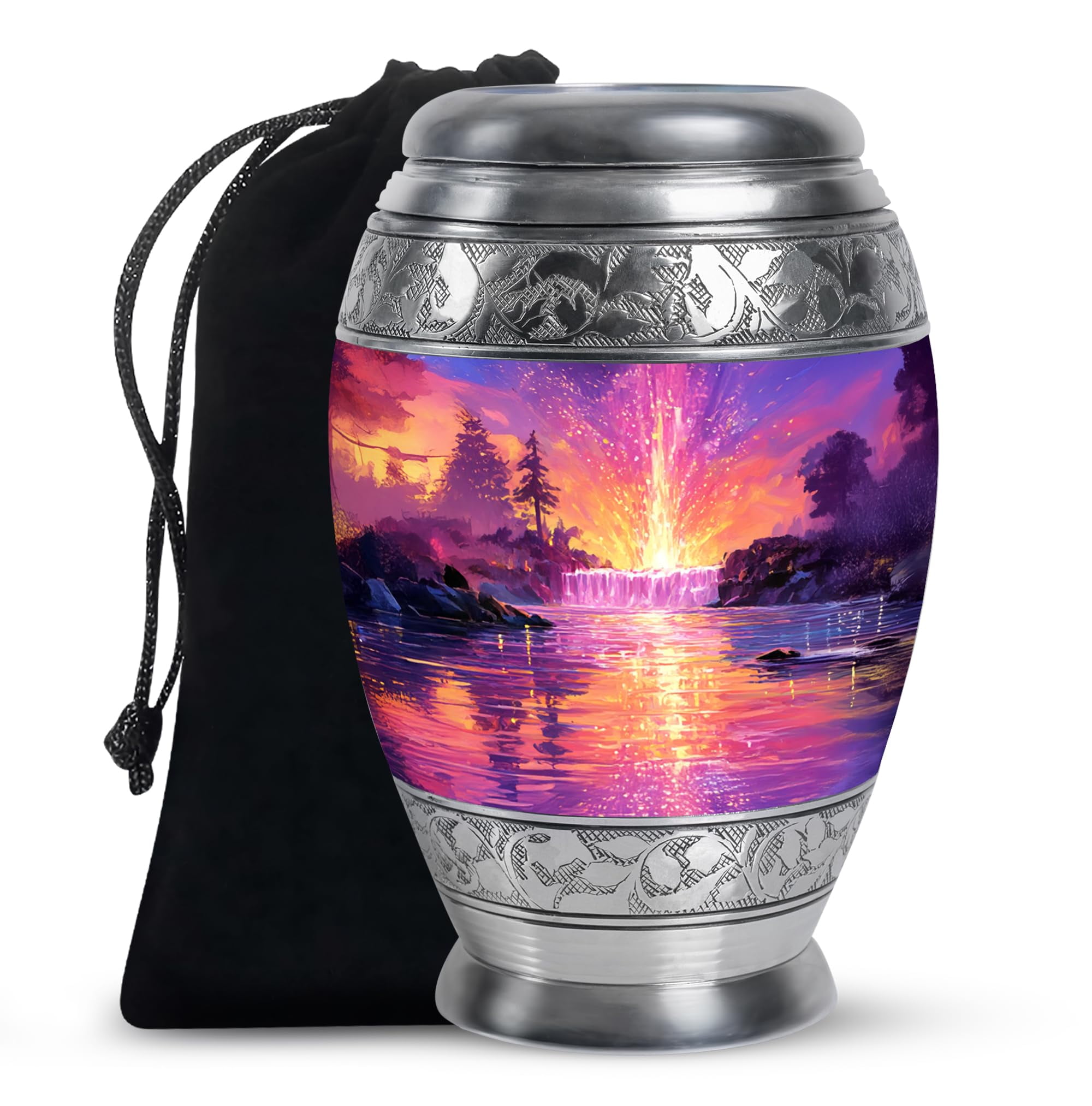 YATHABHISA Waterfall Memorial Urn for Family, Ash Container for Couple ...