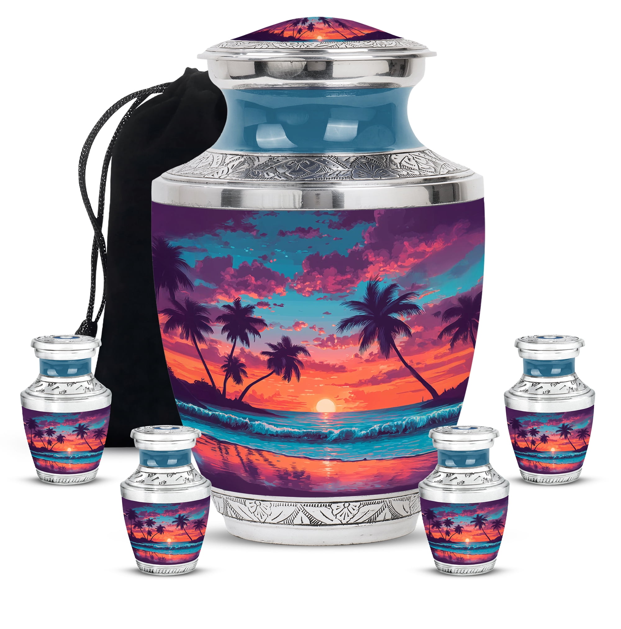 YATHABI Beach Unique Urn - Teal Green Funeral Urns for Women Pack of 5 ...