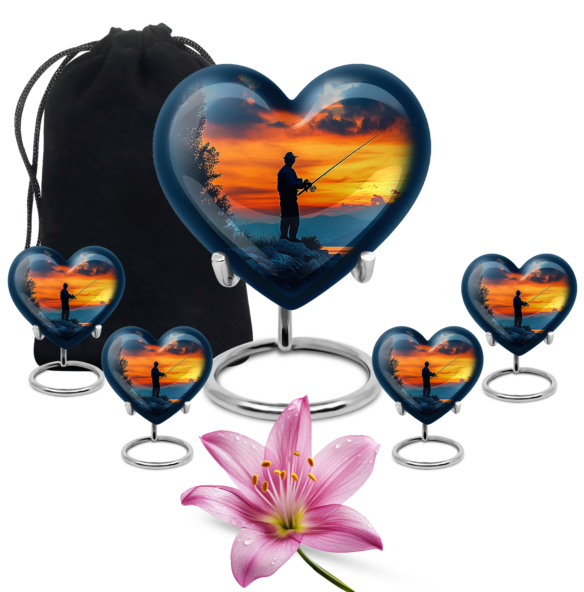 YATHABI Deer Large & Small Urn Combo for Dad – Cremation Ashes Holder ...