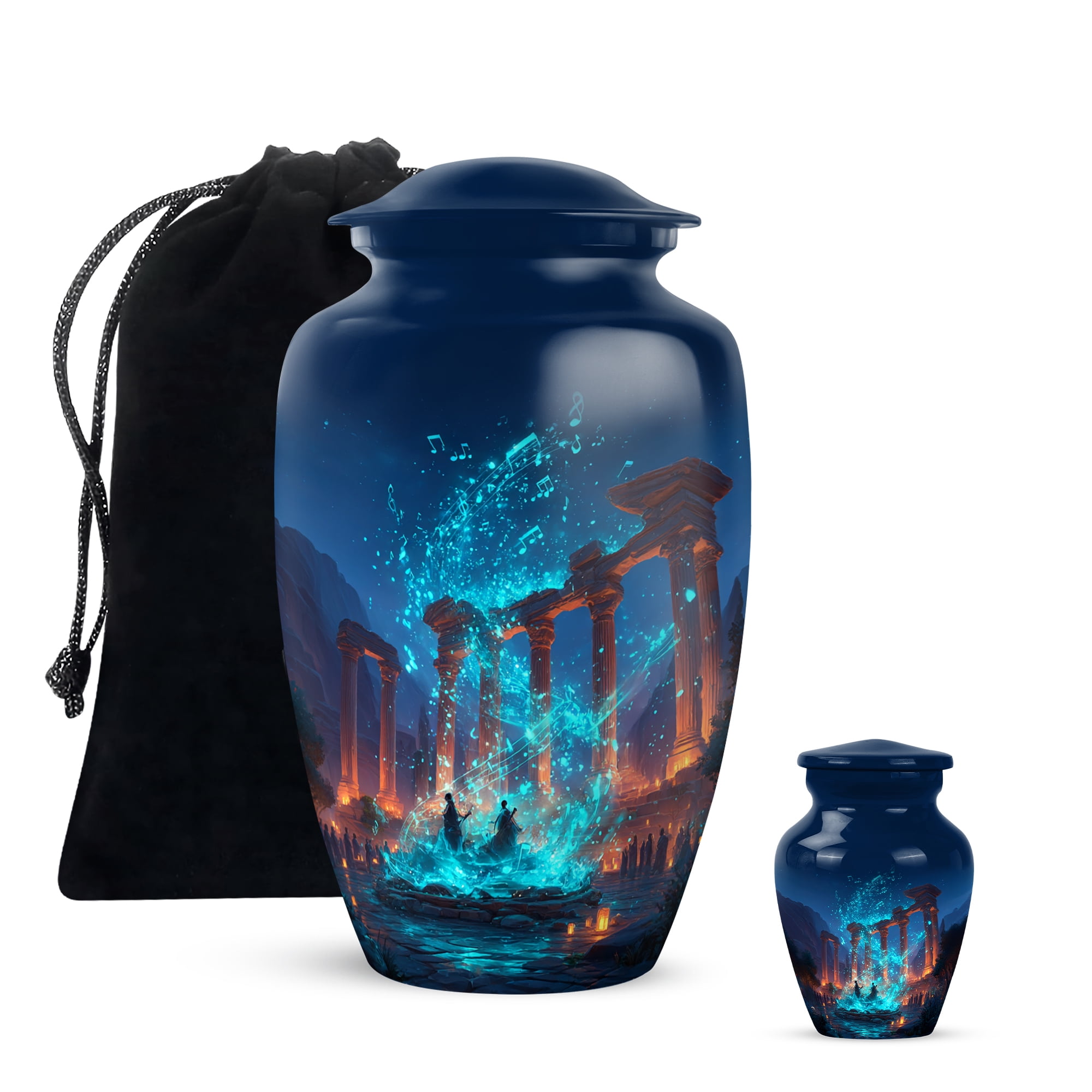 YATHABI Musical NotesLarge Funeral Urn and Tiny Keepsake for Father ...