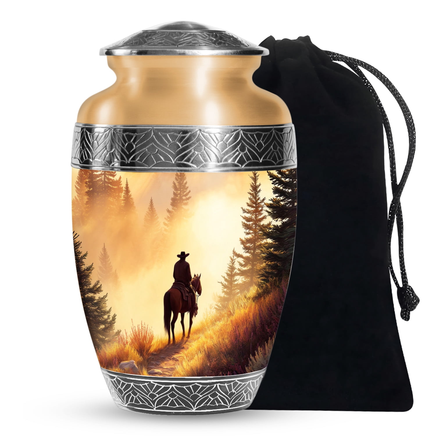 YATHABI Urn for Ashes Adult Male Cowboy - Large Urns for Human Ashes ...