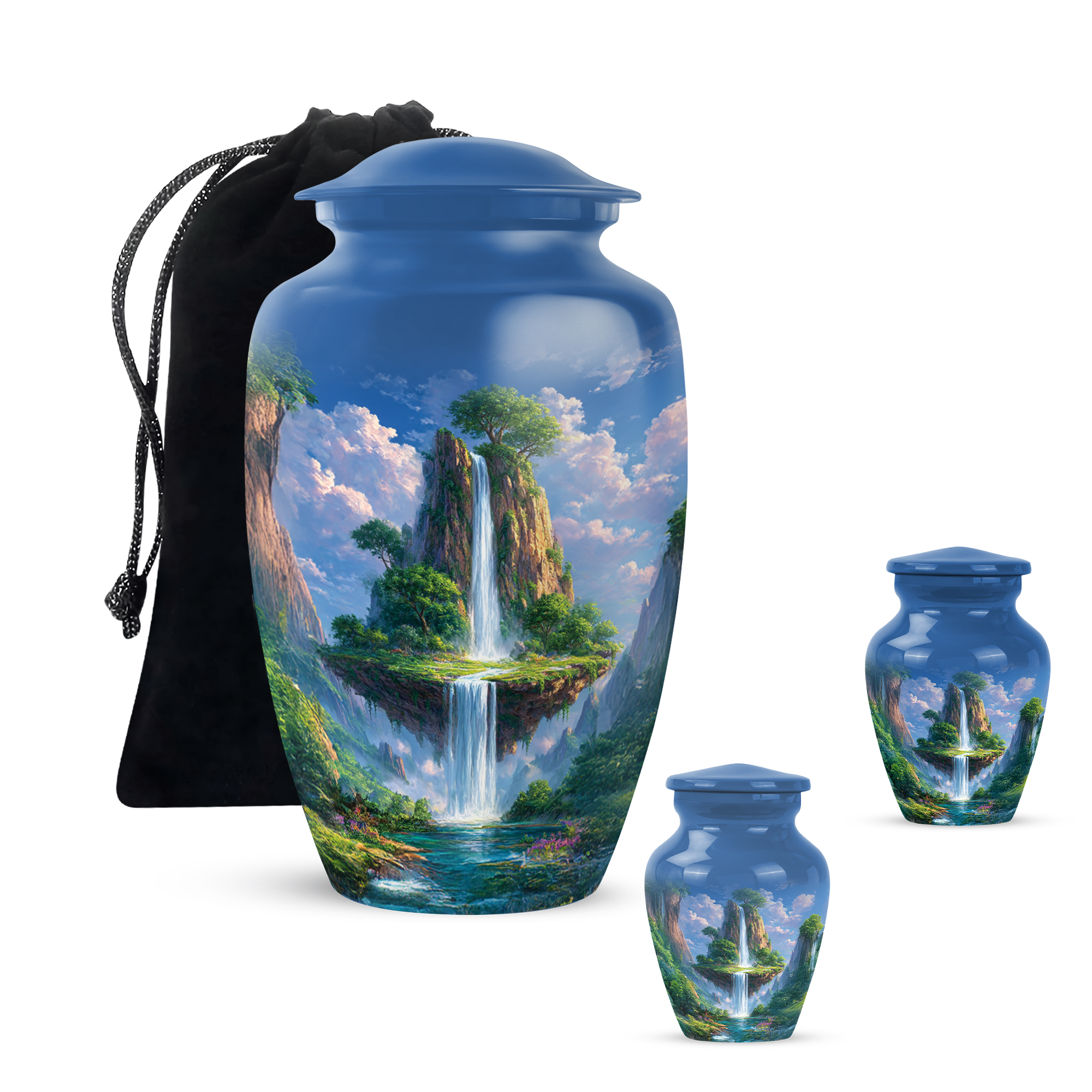 YATHABI Waterfall Funeral Urns For Ashes - Small Urn For Ashes For ...
