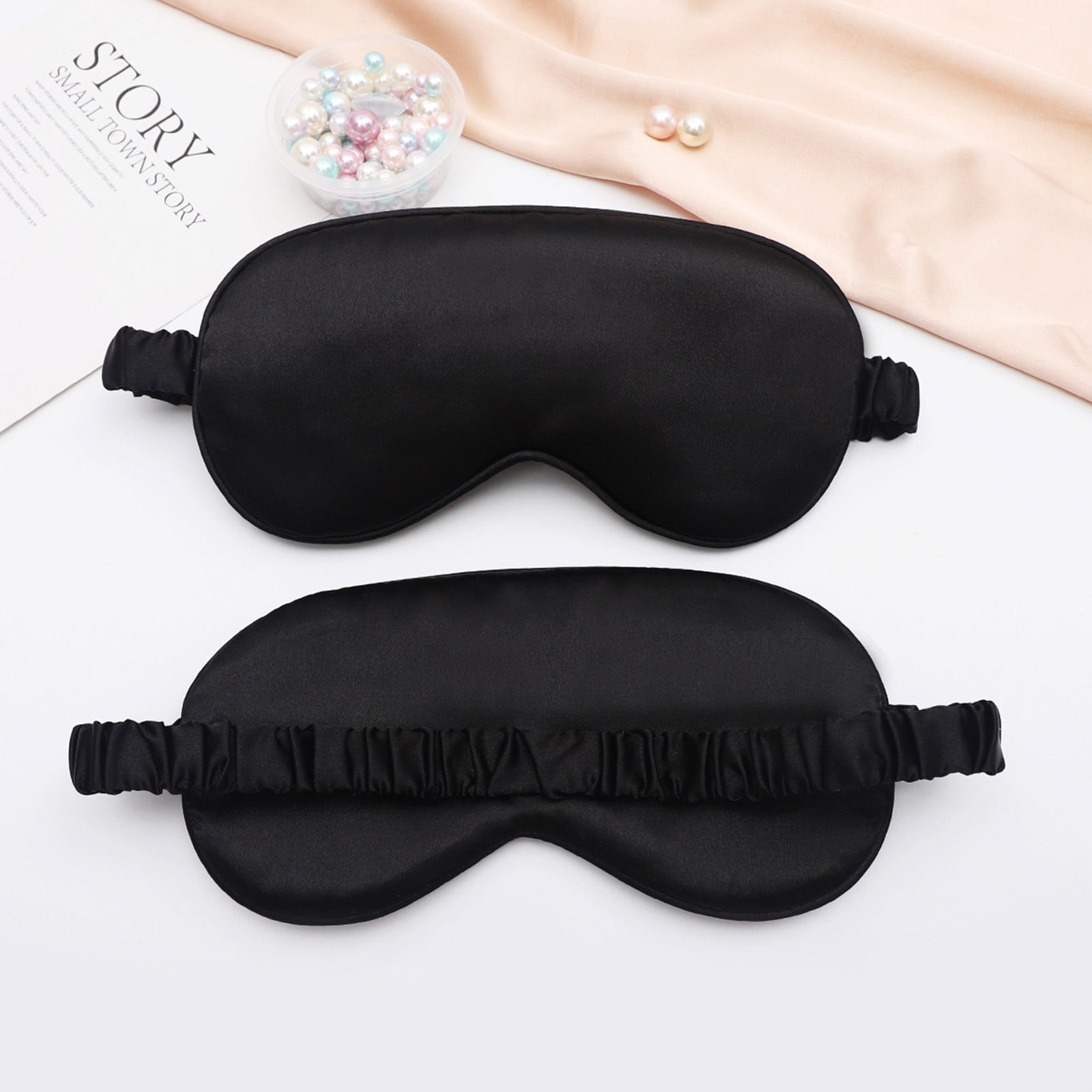 YATLTE Adjustable Silk Sleep Mask, Soft Night Blindfold Bed Eye Covers ...