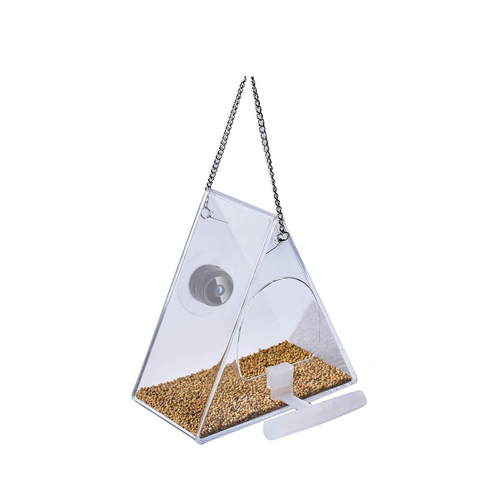 YATLTE Hanging Bird Feeder, Clear Acrylic Window Birdfeeder with Chains ...