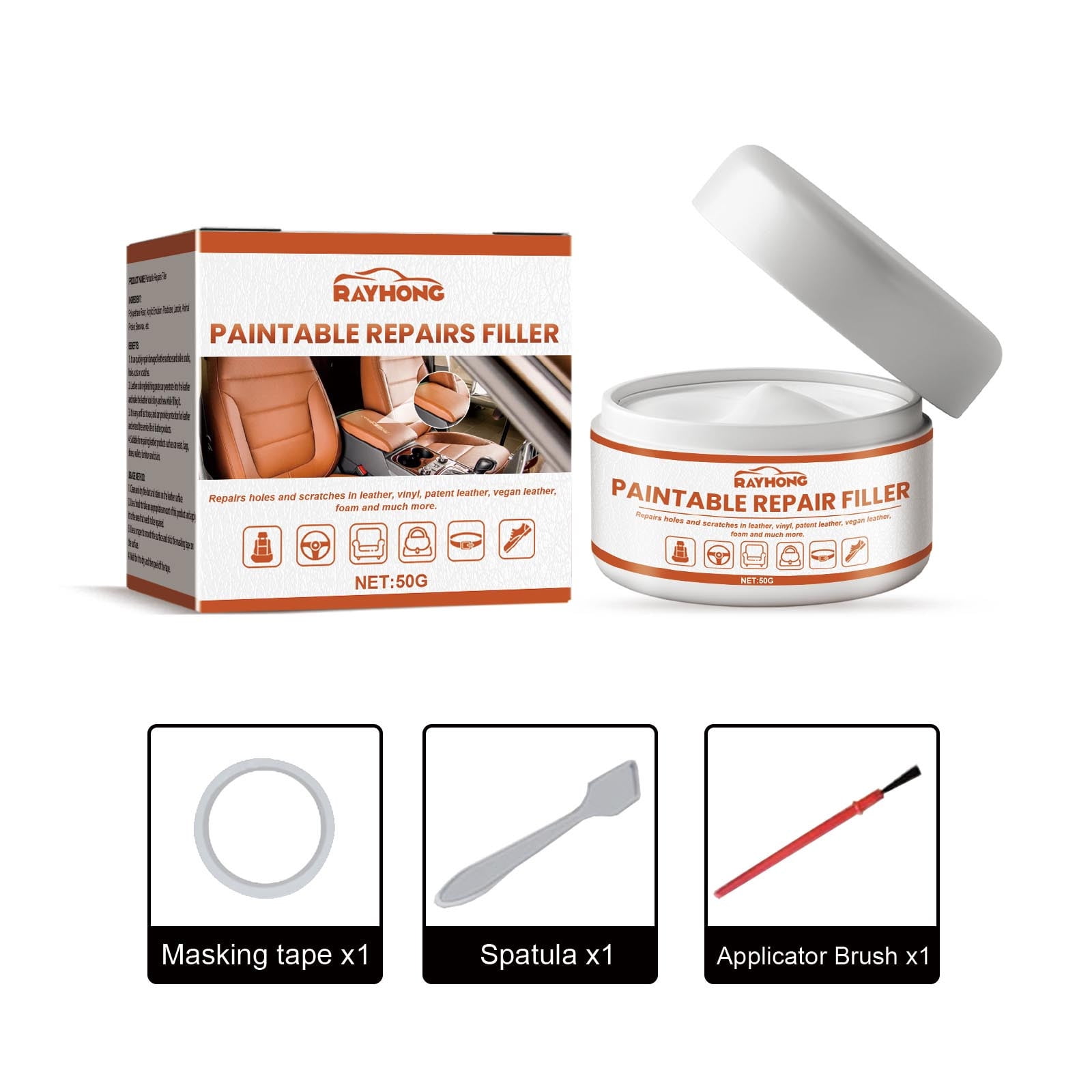 YATLTE Paintable Leather Filler, Leather Repair for Tears and Holes ...